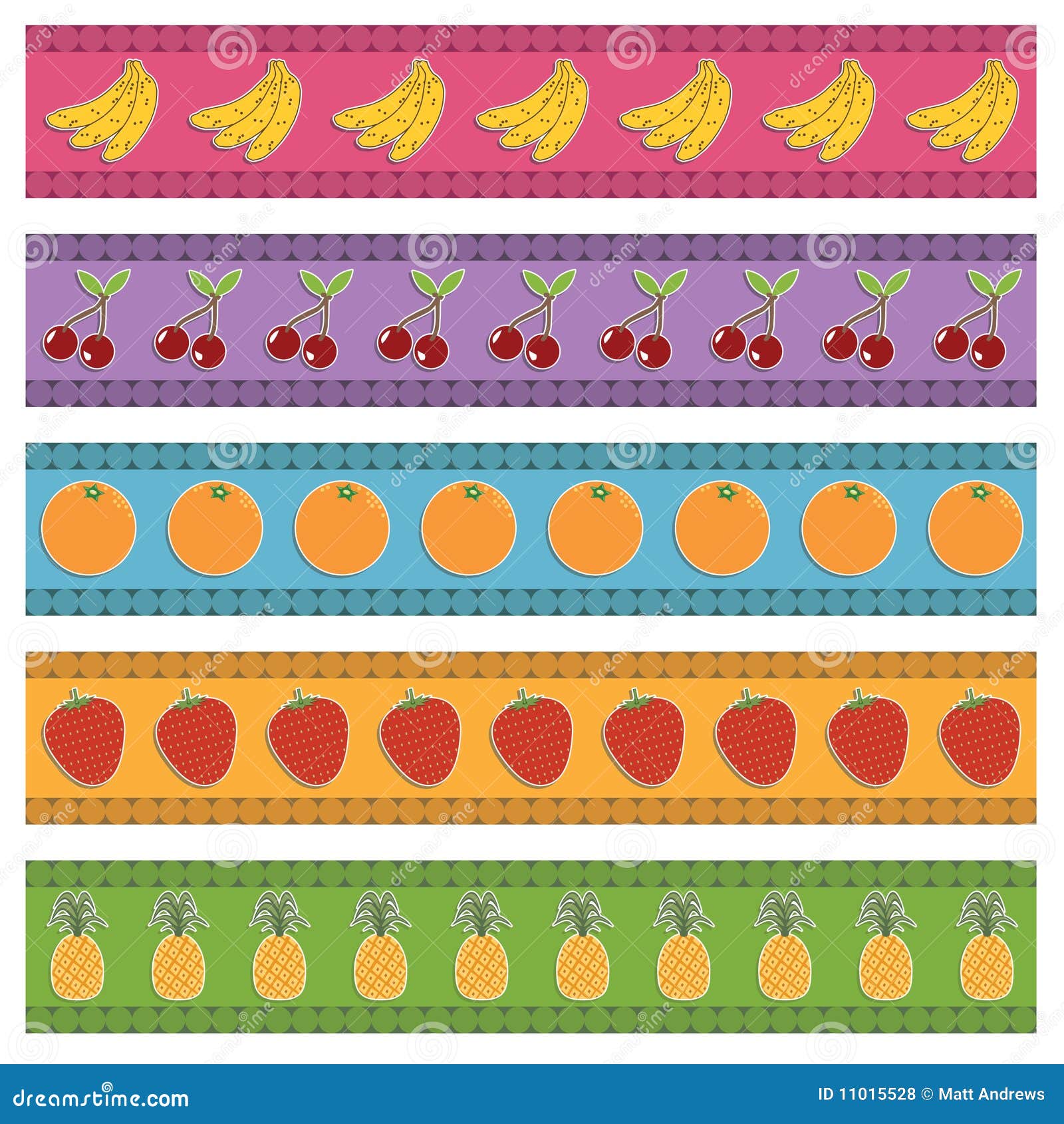 Fruit borders stock vector. Illustration of pineapple - 11015528