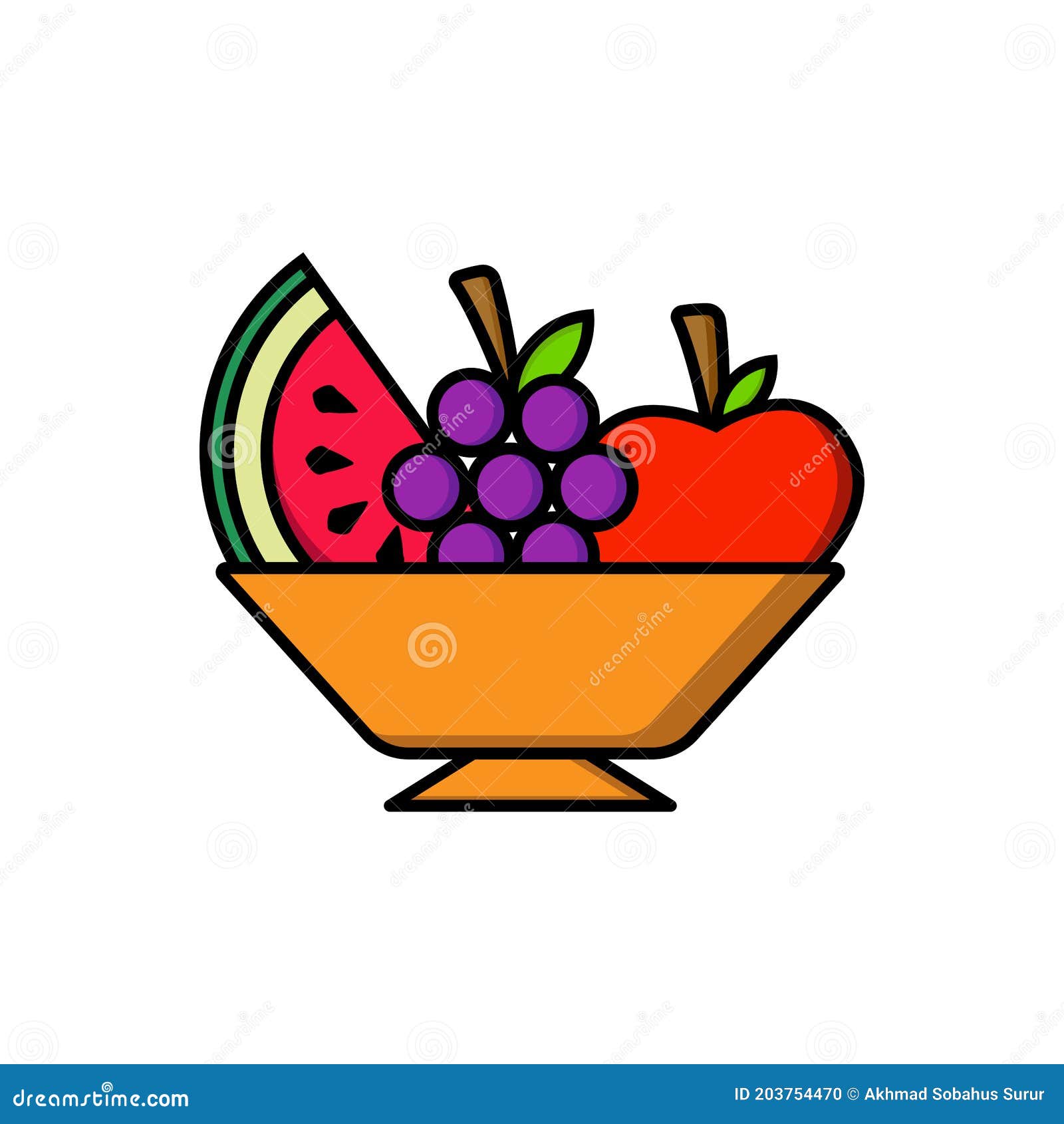 Fruit Bowl Flat Icon. Simple Design Editable. Vector Illustration Stock ...
