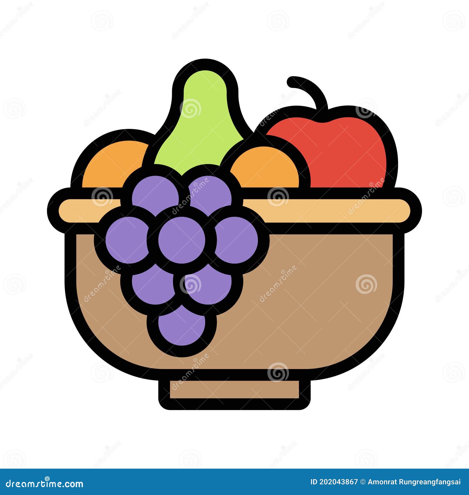 Fruit Bowl Icon, Thanksgiving Related Vector Stock Vector ...