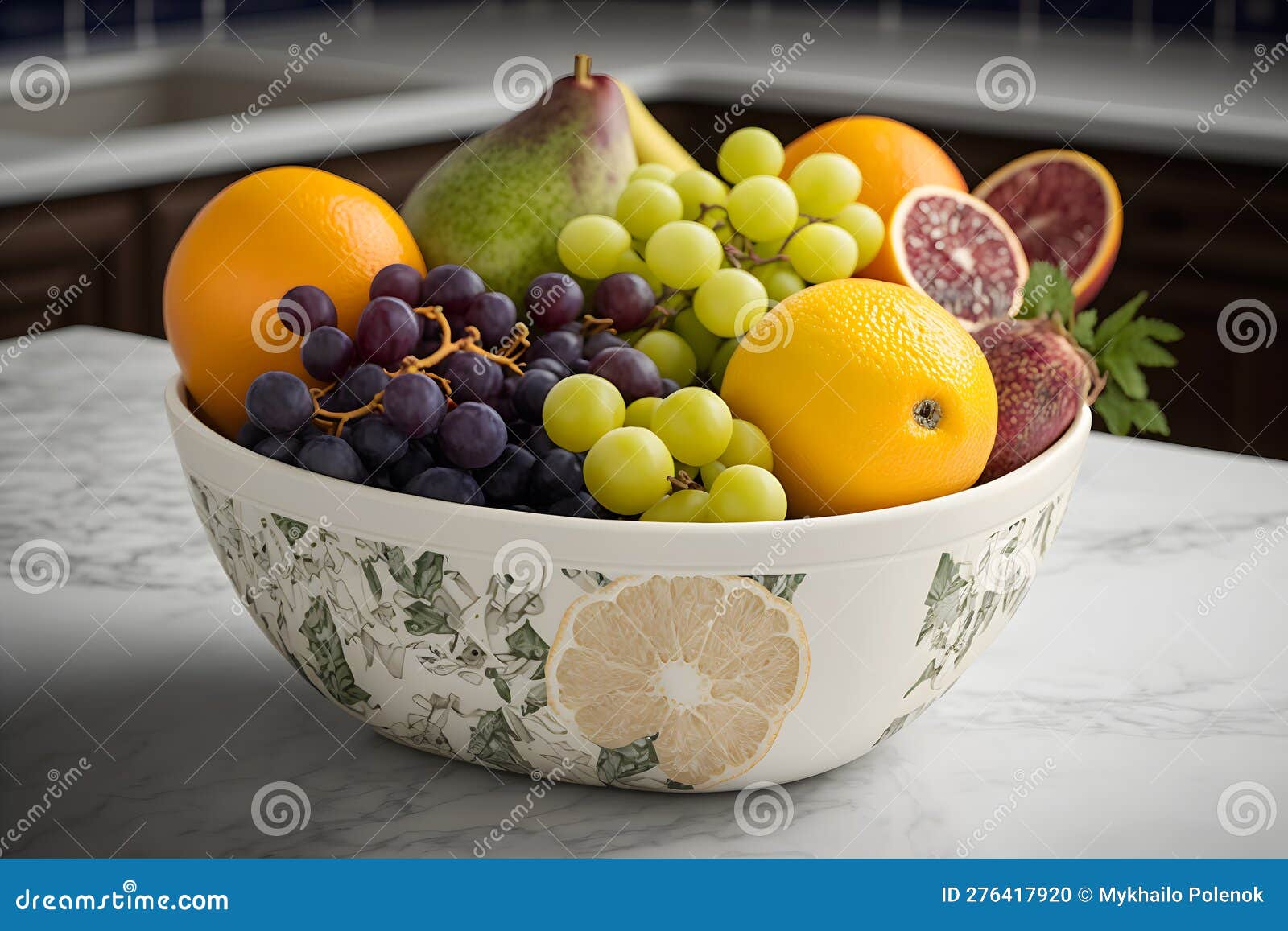 Fruit in a Bowl in the Kitchen. Neural Network AI Generated Stock Photo ...