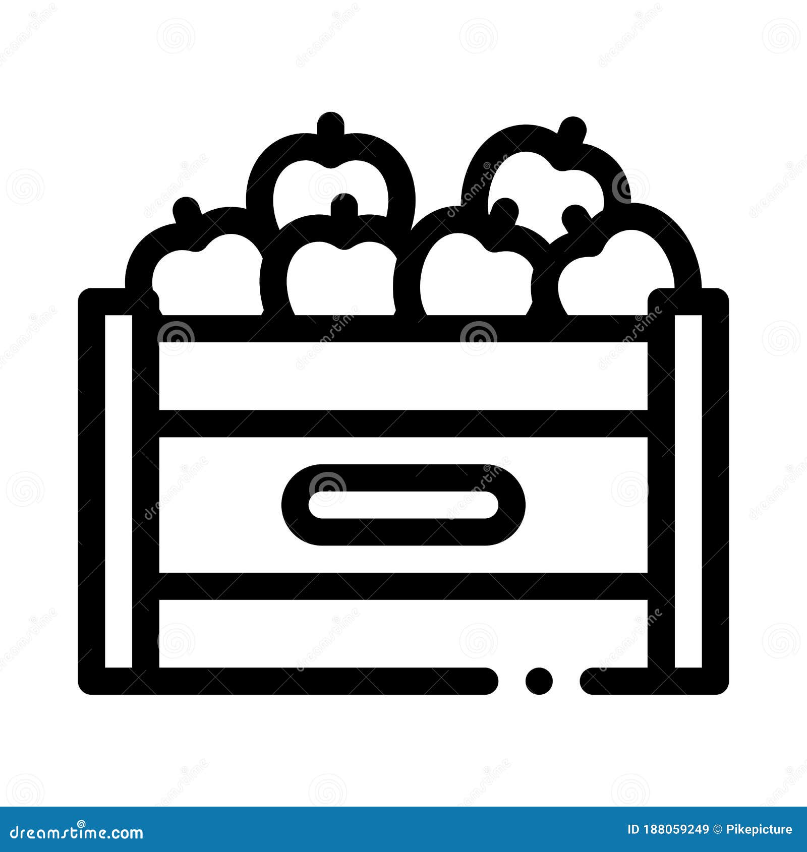 Fruit Box Container Icon Vector Outline Illustration Stock Vector ...
