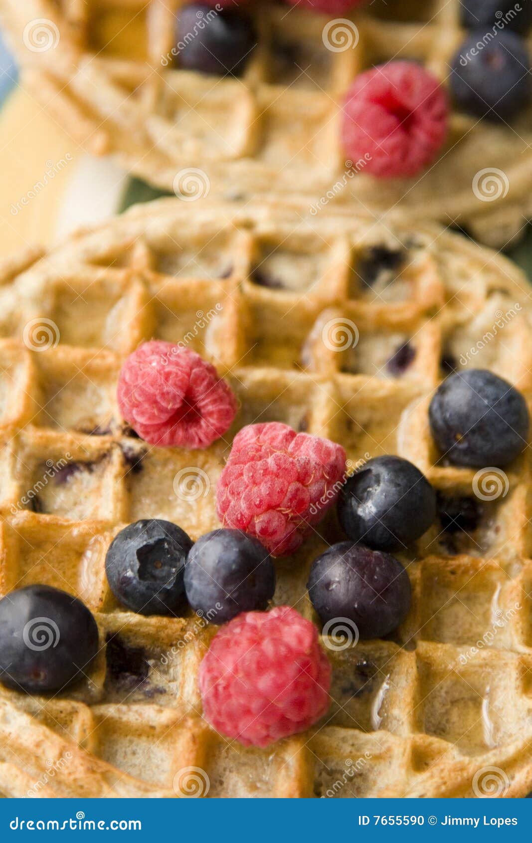 Fruit on Breakfast Waffles stock photo. Image of fruit - 7655590