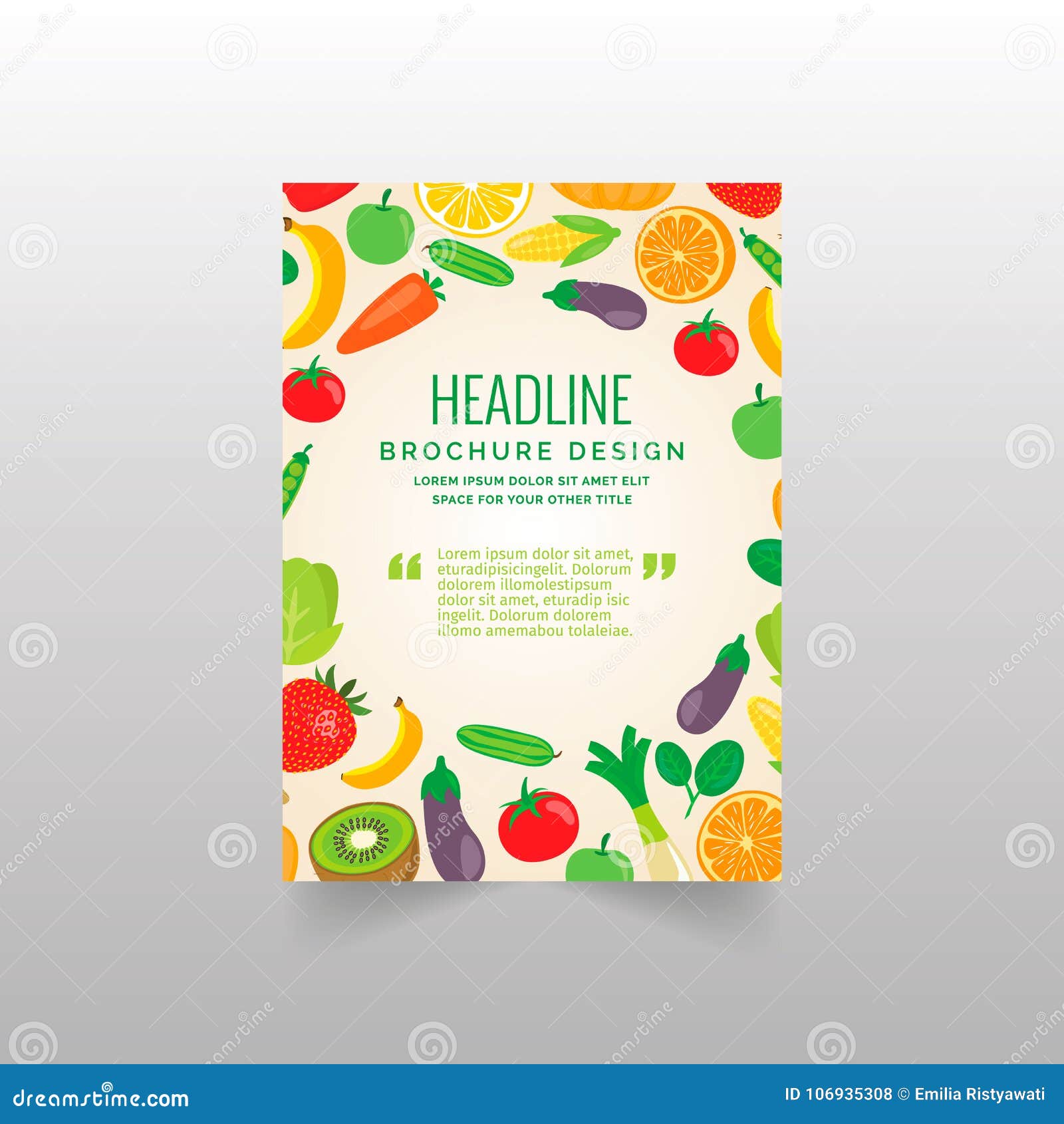 Fruit Brochure Template Vector Stock Vector - Illustration of lemon ...