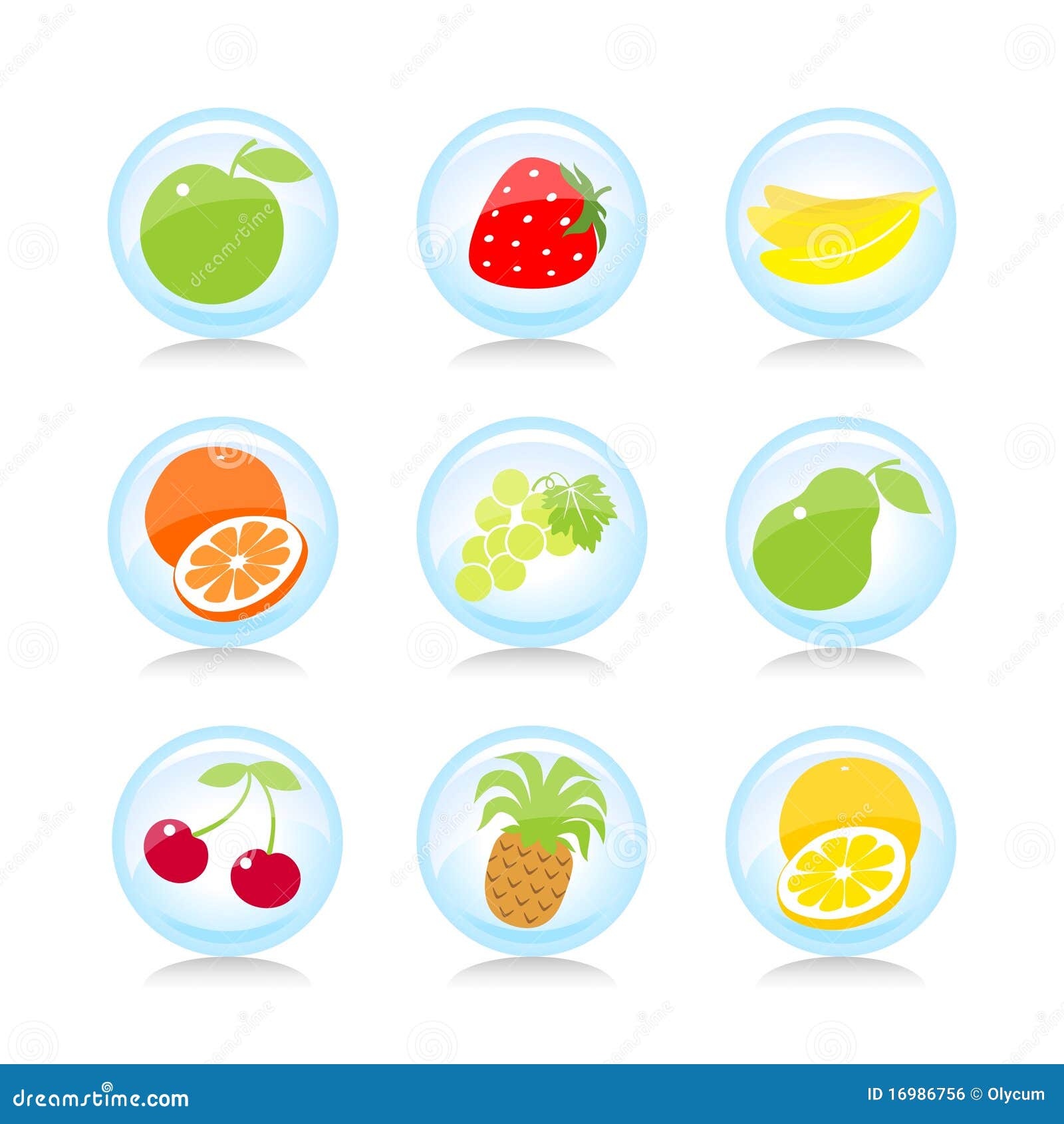 Fruit buttons stock vector. Illustration of strawberry - 16986756