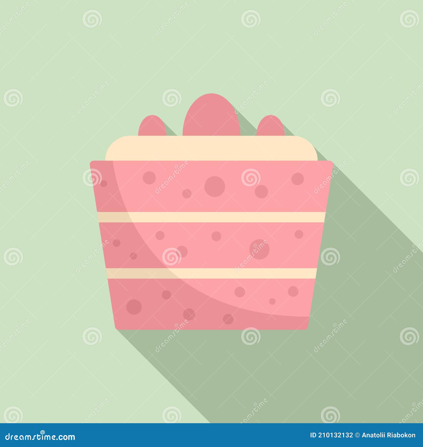 Fruit Cake Icon, Flat Style Stock Vector - Illustration of tasty ...