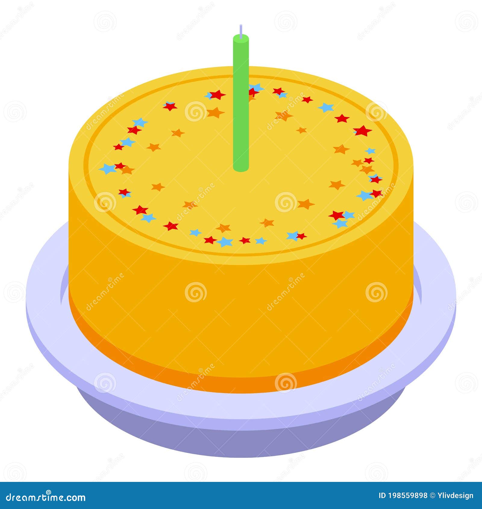 Fruit Cake Icon, Isometric Style Stock Vector - Illustration of kiwi ...