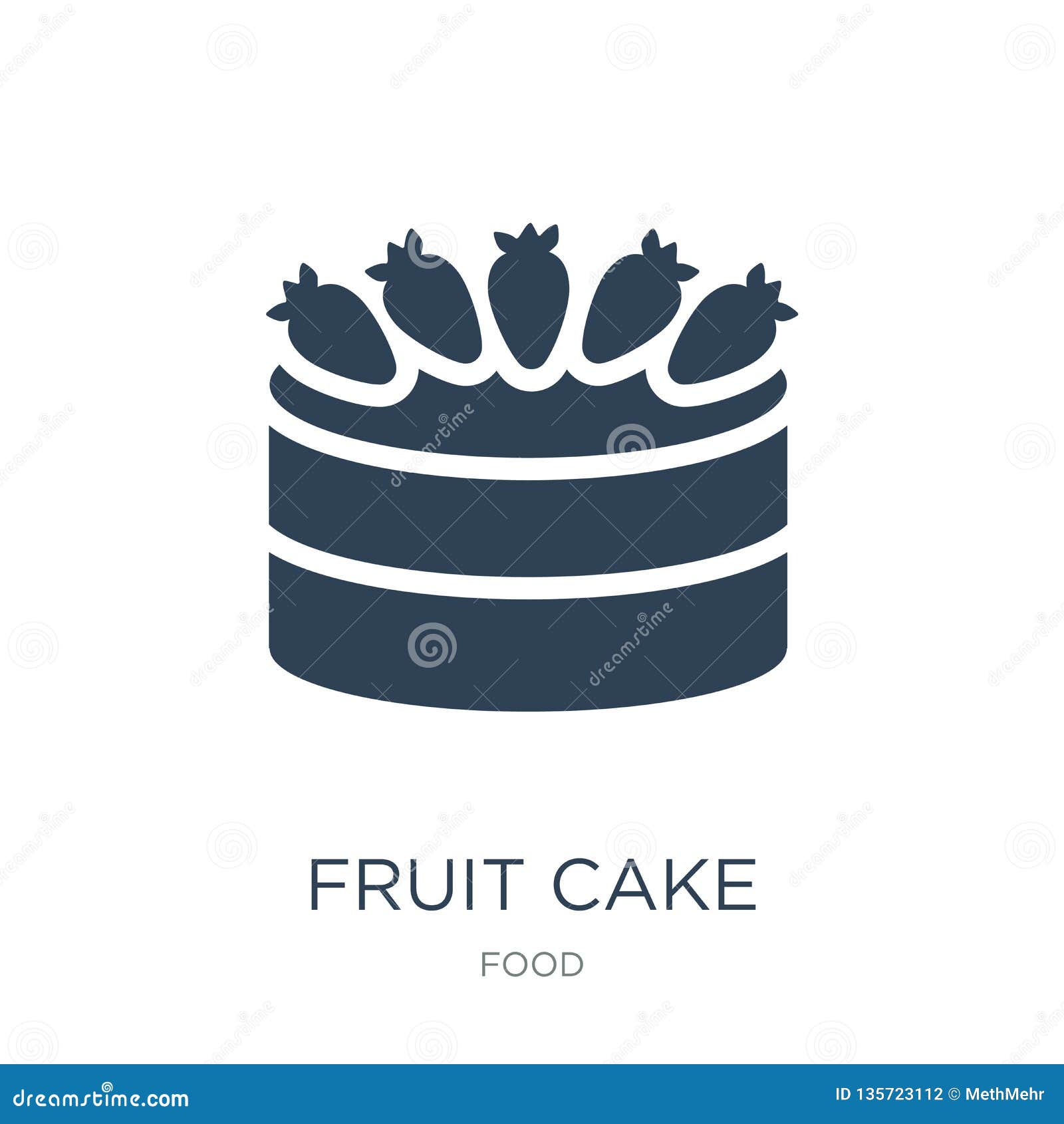 Fruit Cake Icon in Trendy Design Style. Fruit Cake Icon Isolated on ...