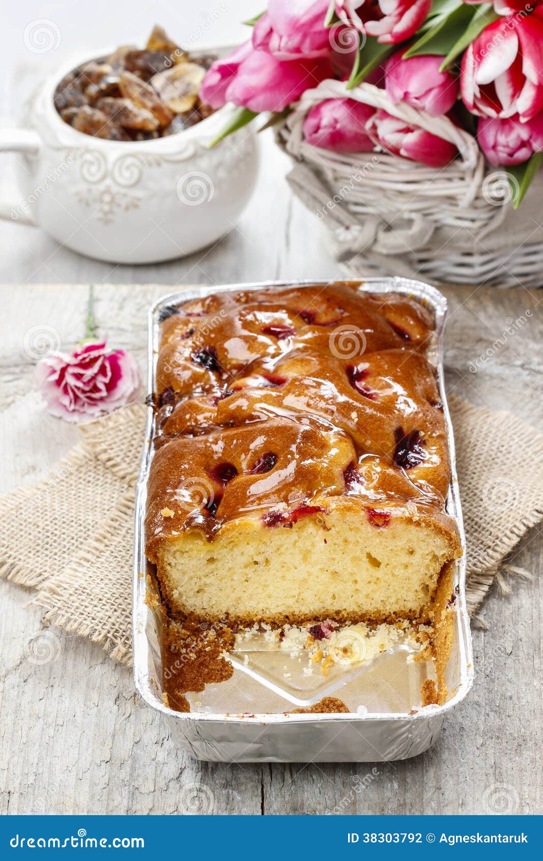 Fruit Cake in Rectangular Pan Stock Photo - Image of bakery, kitchen ...