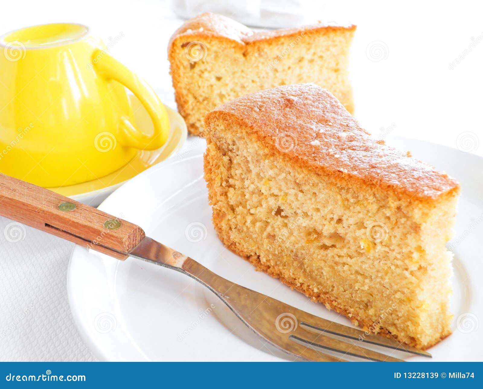 Fruit Cake Slices at Breakfast. Stock Image - Image of dough ...