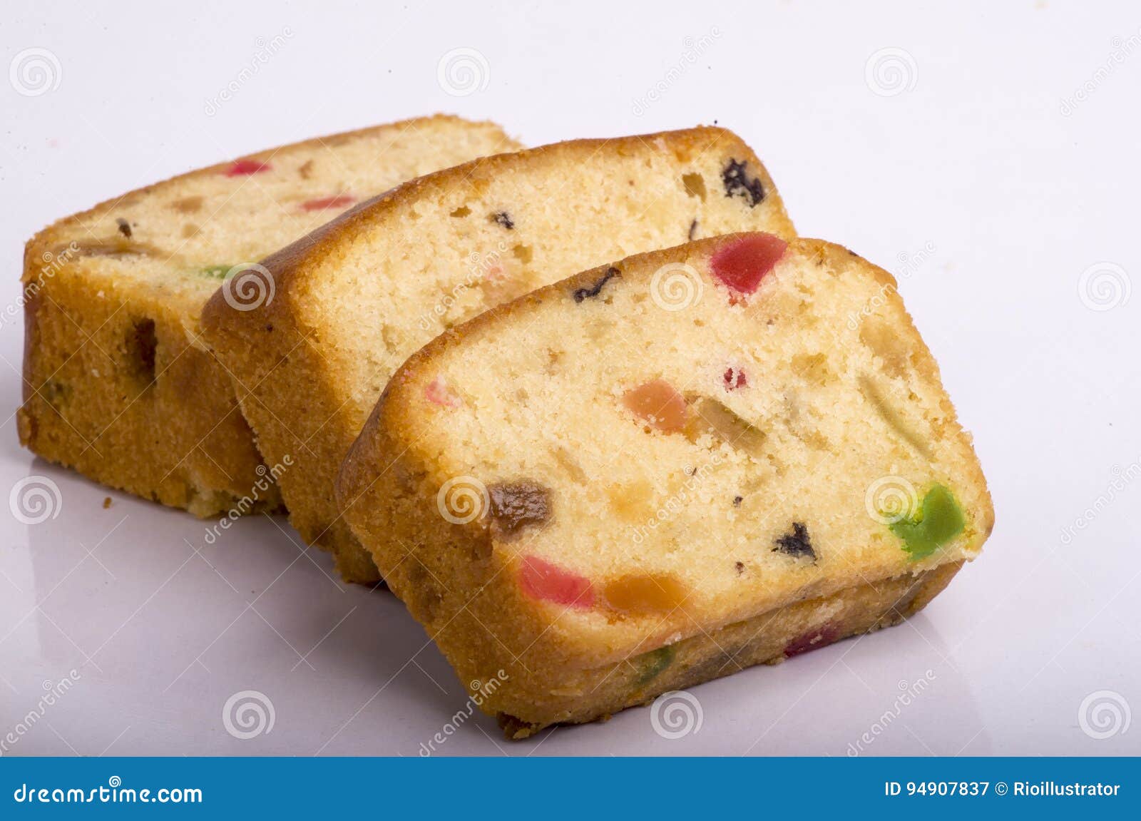 Fruit Cake Three Slices Image Stock Image - Image of slices, fruit ...