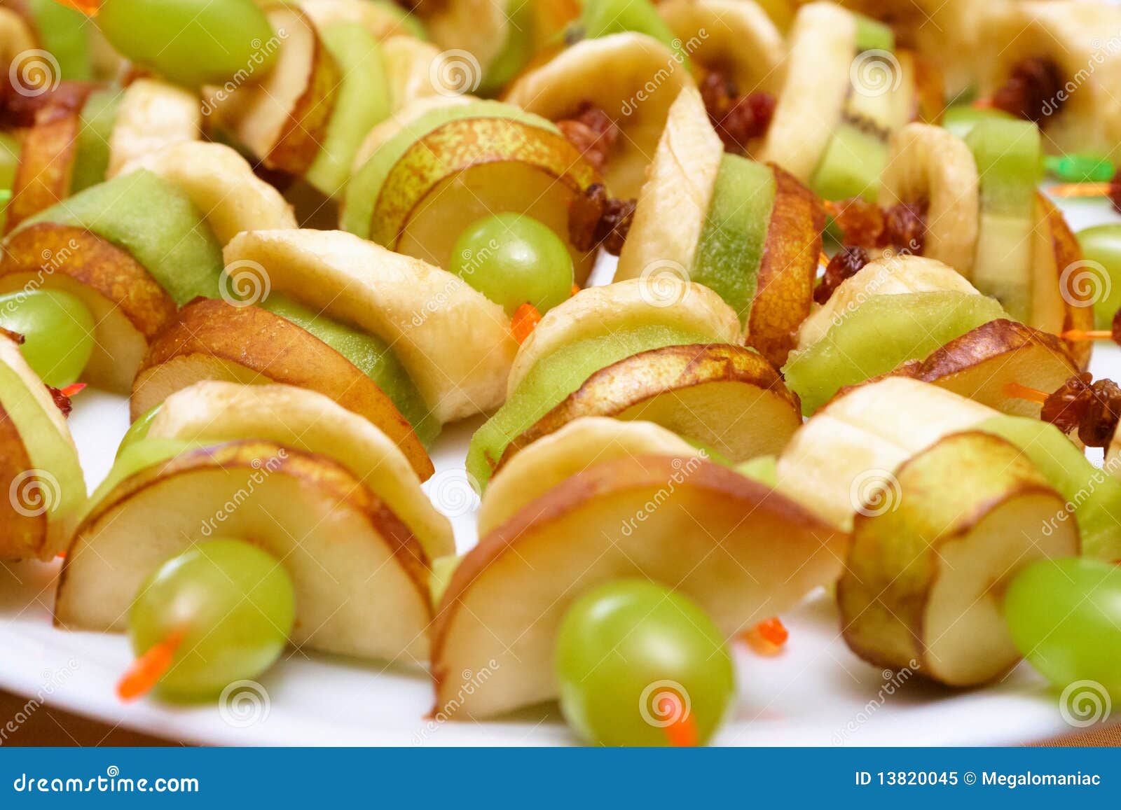 Fruit canapÃ©s stock image. Image of dessert, apple, cooked - 13820045