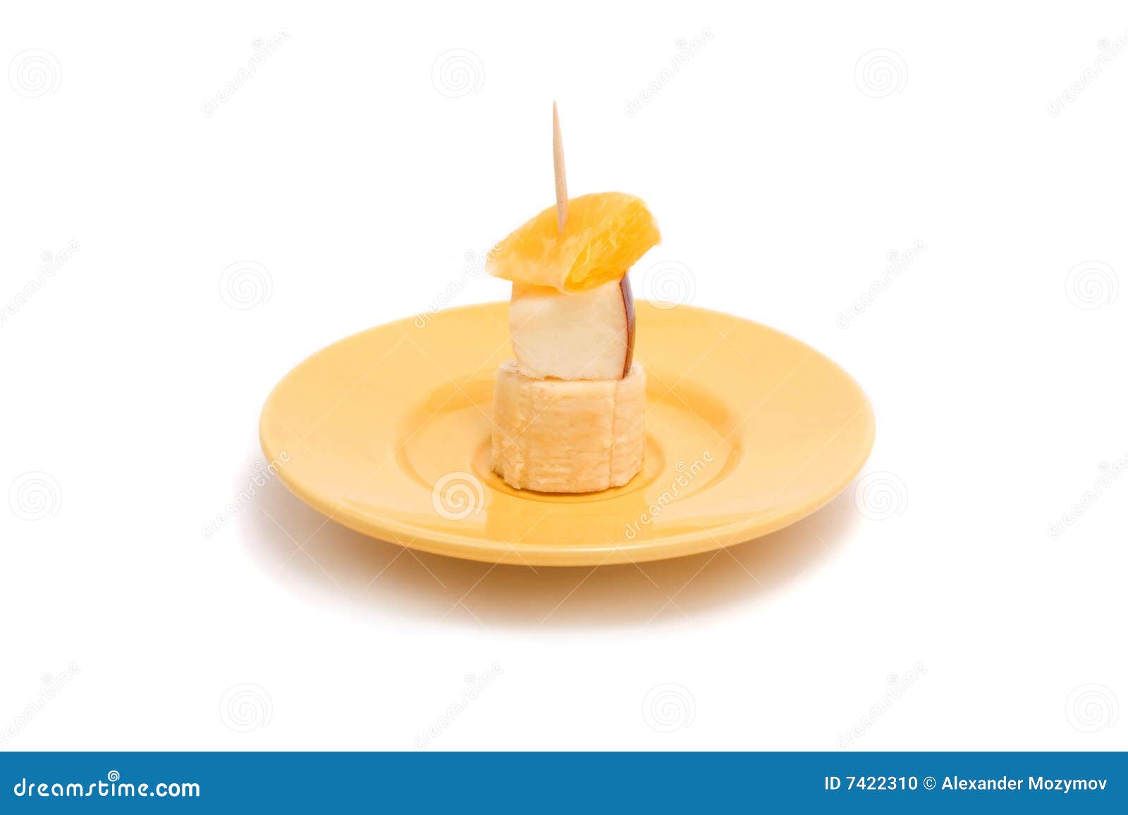 Fruit canape stock photo. Image of orange, saucer, banana - 7422310