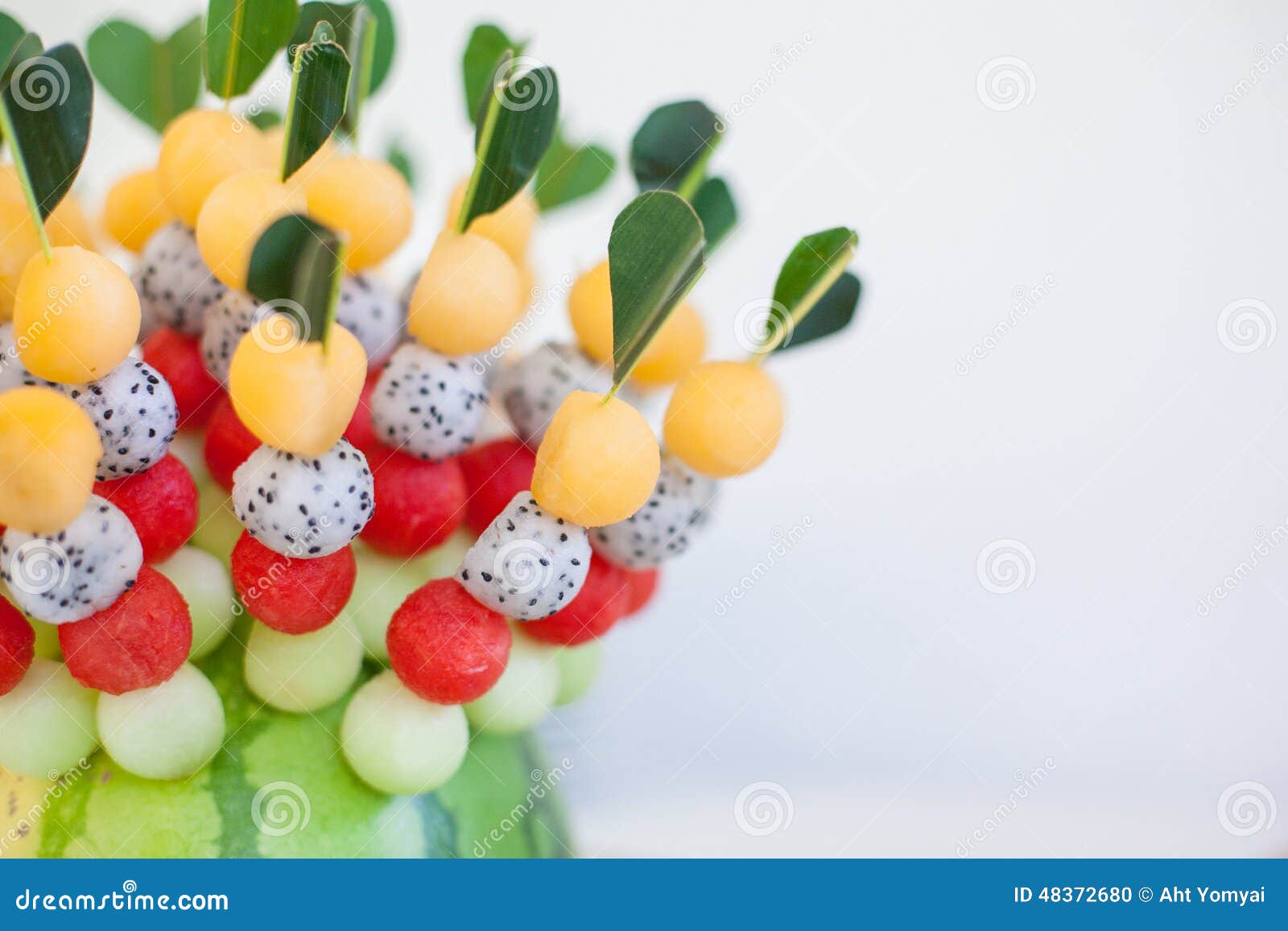 Fruit canapes stock photo. Image of canapes, cantaloupe - 48372680