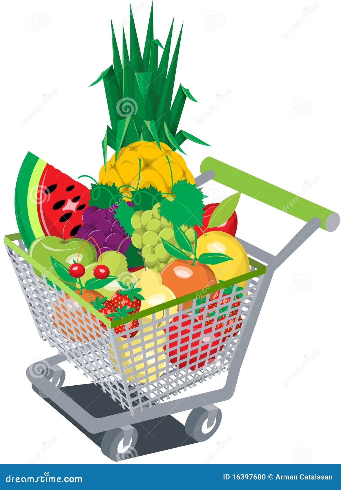 Fruit cart stock vector. Illustration of healthy, occupation - 16397600