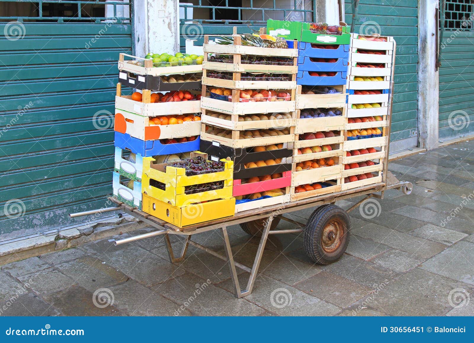 Fruit cart stock image. Image of fruit, peach, apple - 30656451