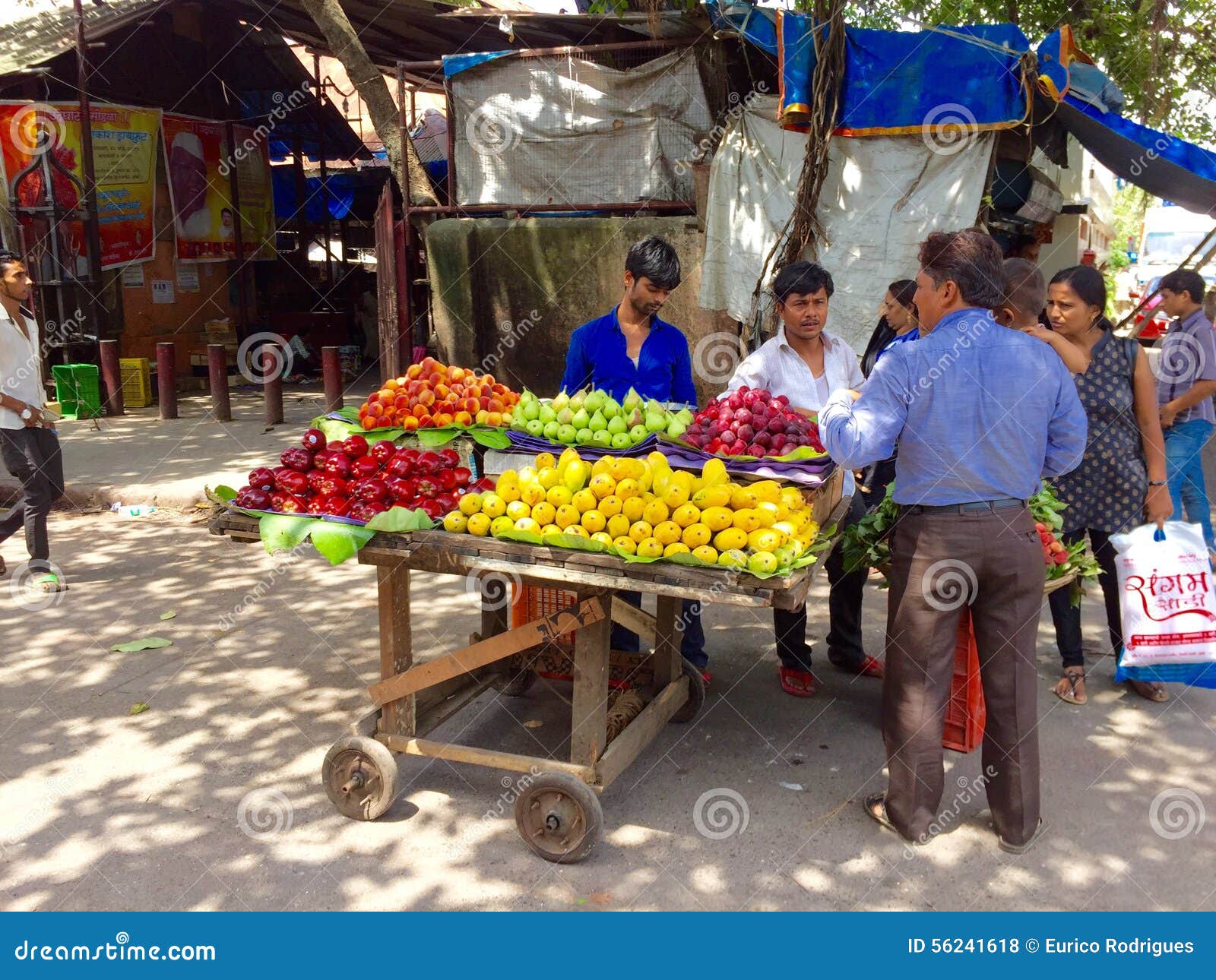 A fruit cart editorial stock photo. Image of shoppers - 56241618
