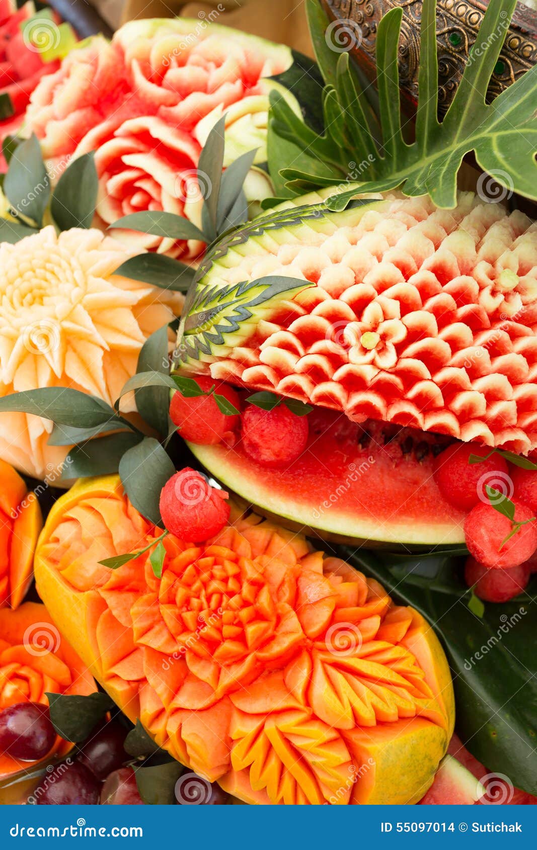 Fruit Carved Shape Beautiful Stock Photo - Image of decor, decoration ...