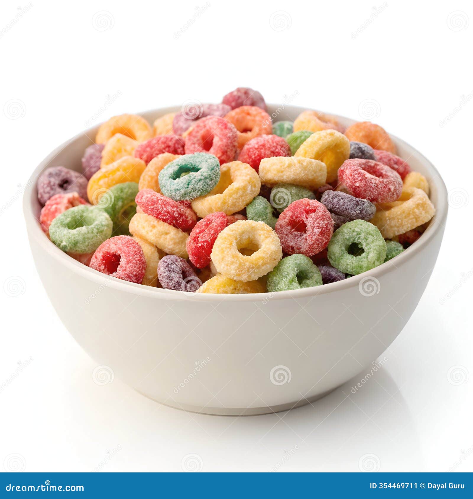 Fruit Cereal Loops Isolated on White Background Stock Illustration ...