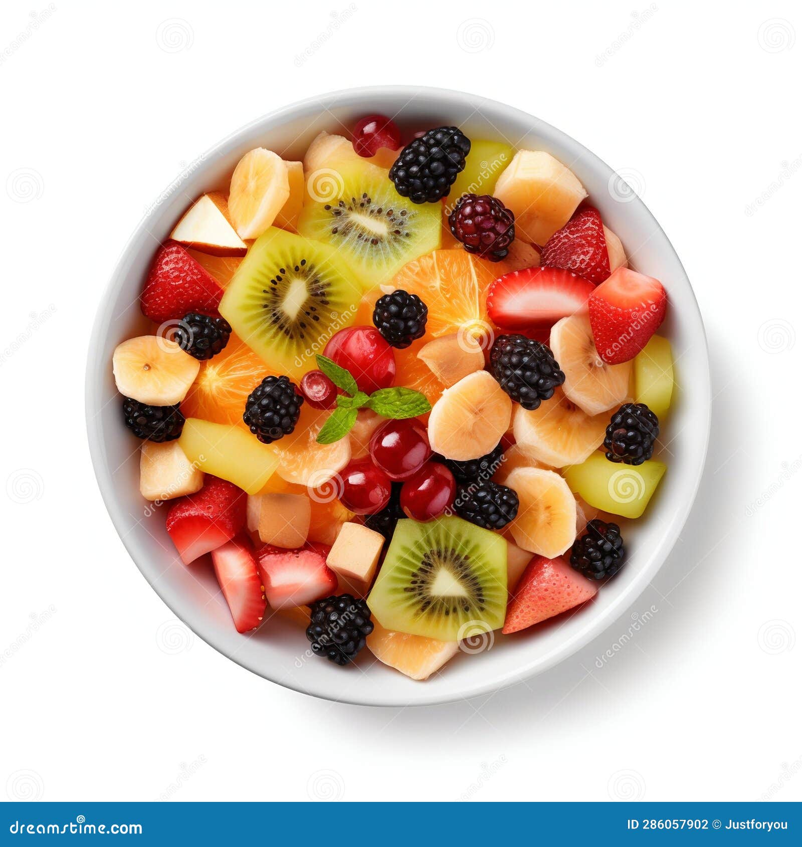 Fruit Chaat Top View Isolated on a White Background. Generative Ai ...