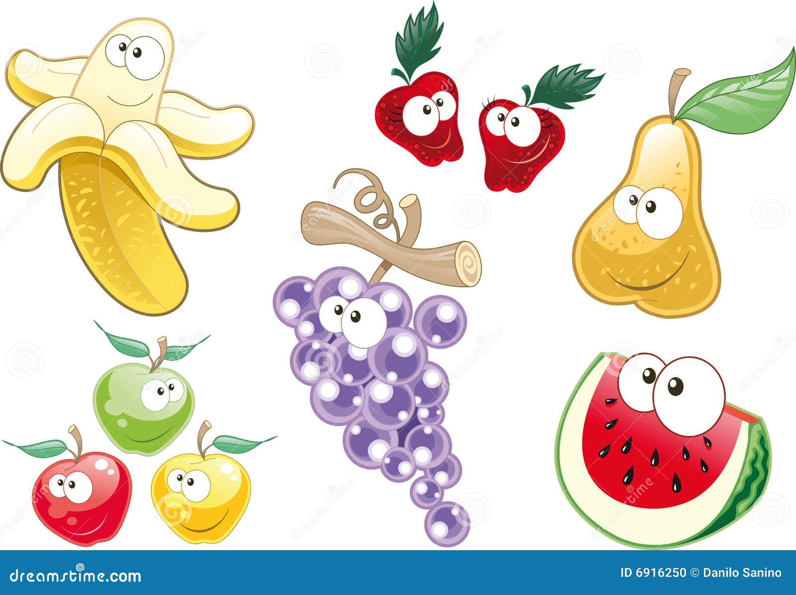 Fruit characters stock vector. Illustration of vector - 6916250