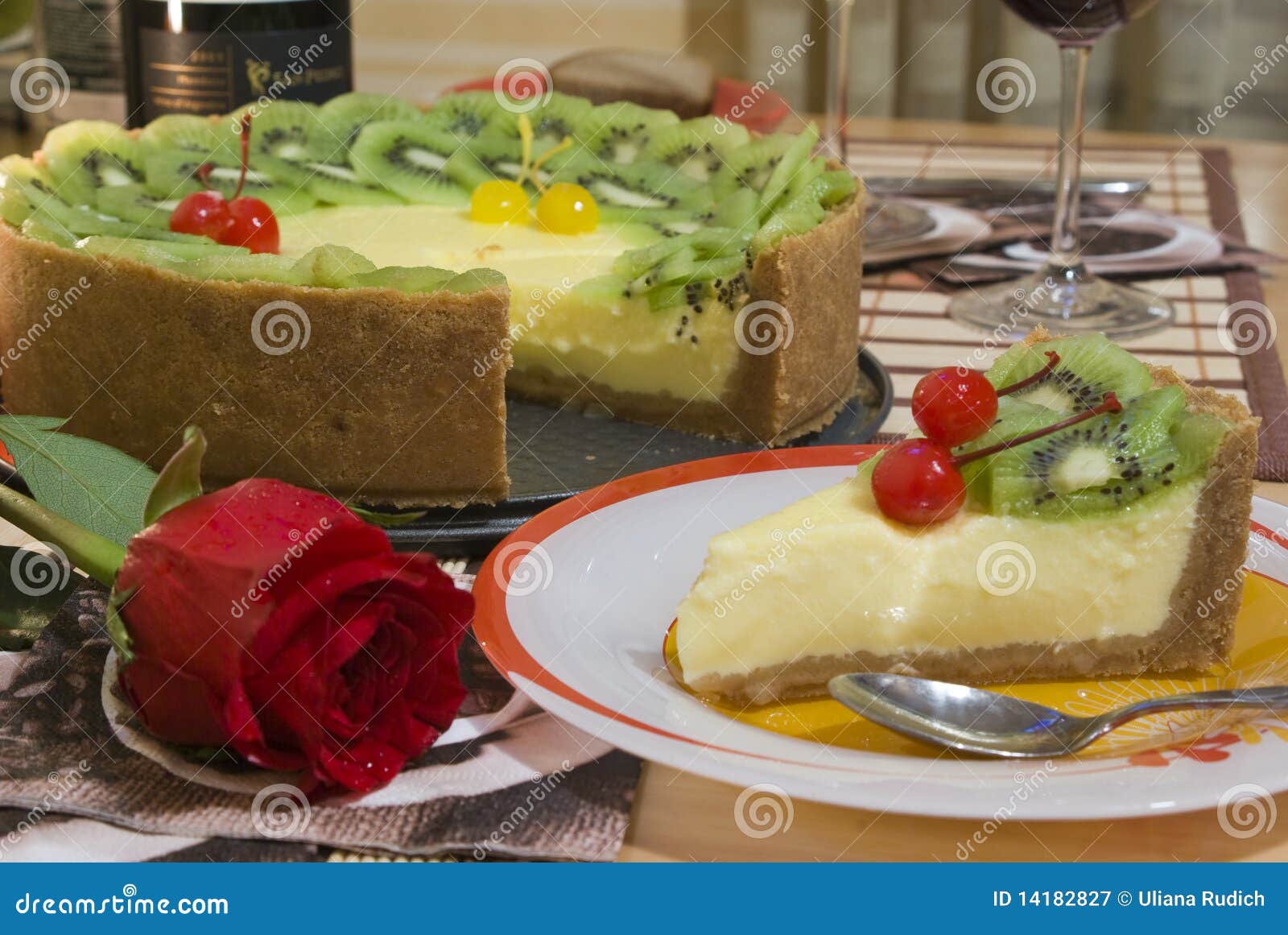 Fruit cheesecake stock image. Image of rose, mascarpone - 14182827