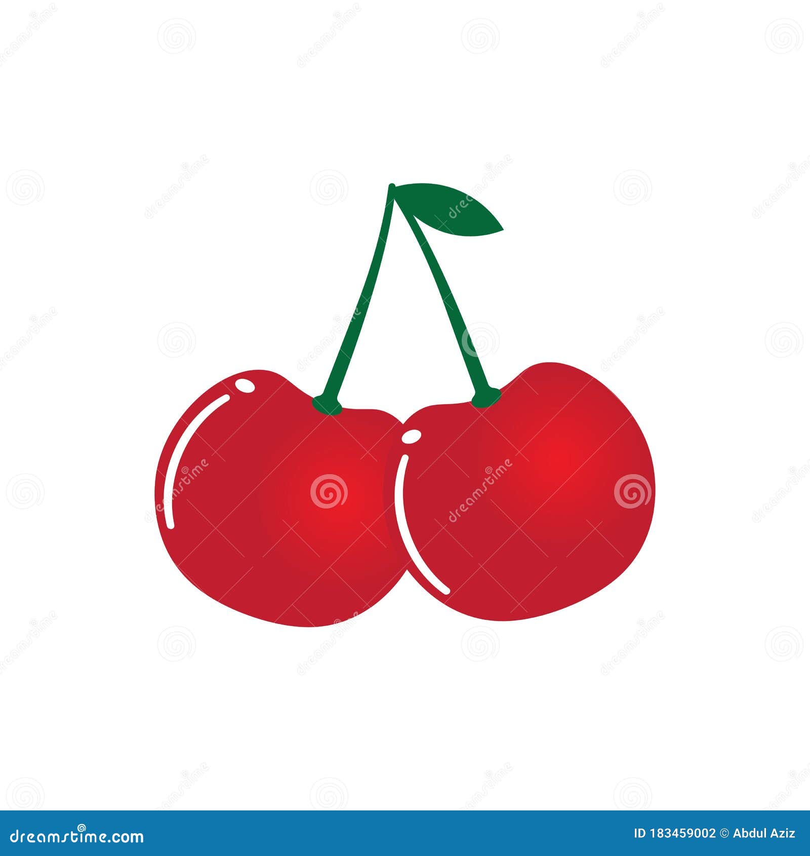 Red Cherry Illusration Logo Vector Stock Vector - Illustration of fruit ...