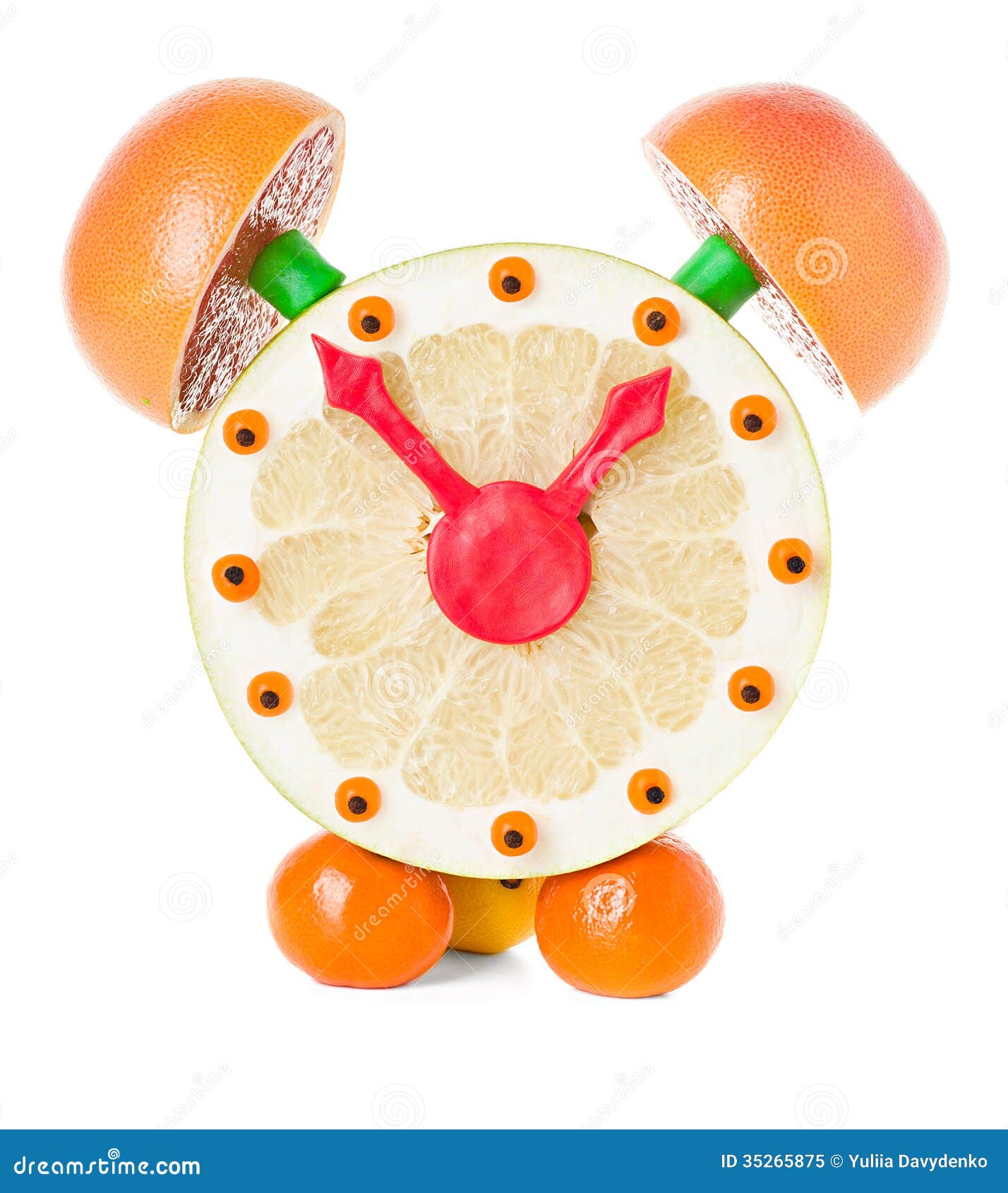 Fruit and Citrus Volume Clock Stock Image - Image of arrow, food: 35265875