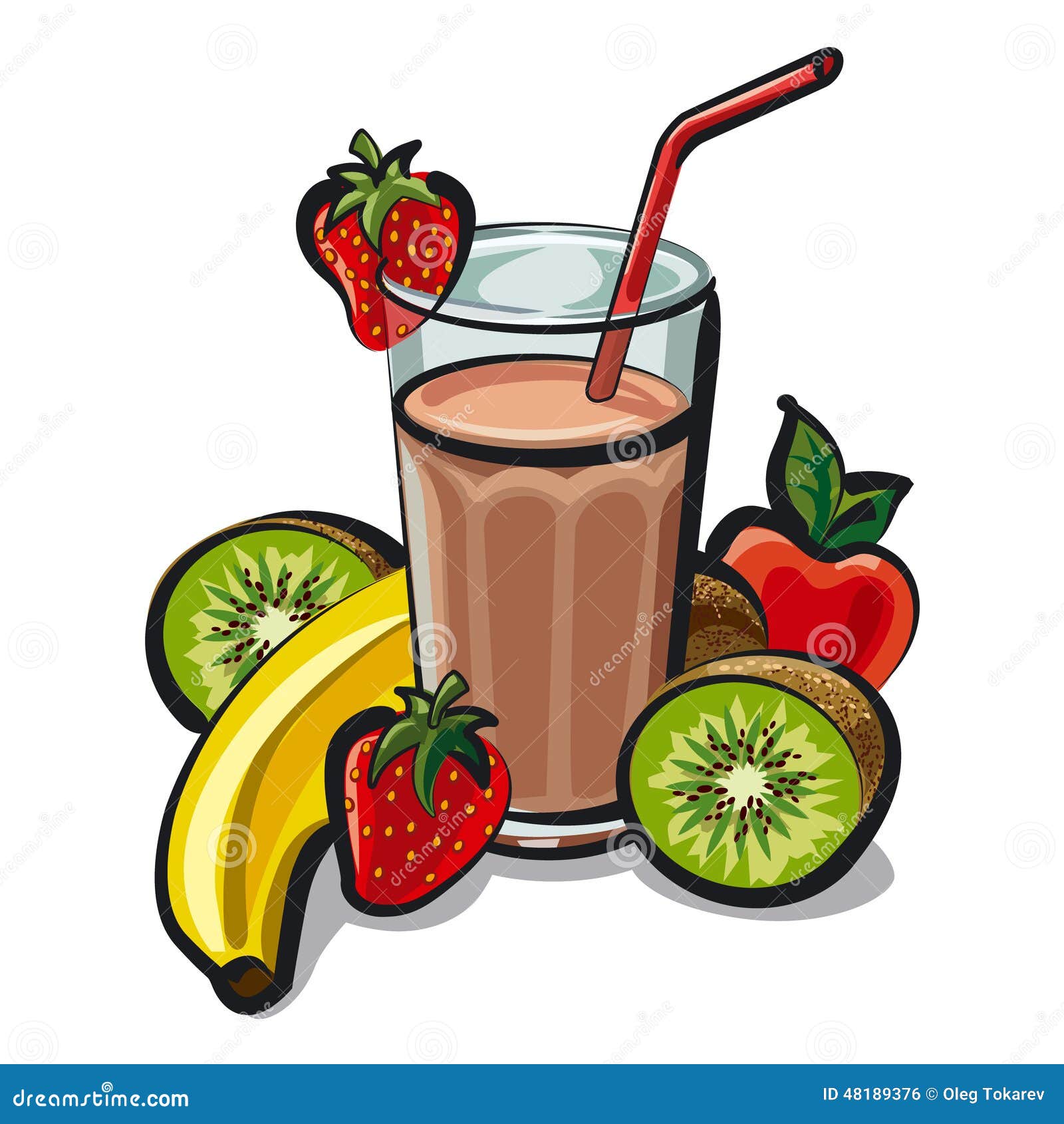 Fruit cocktail stock illustration. Illustration of strawberry - 48189376