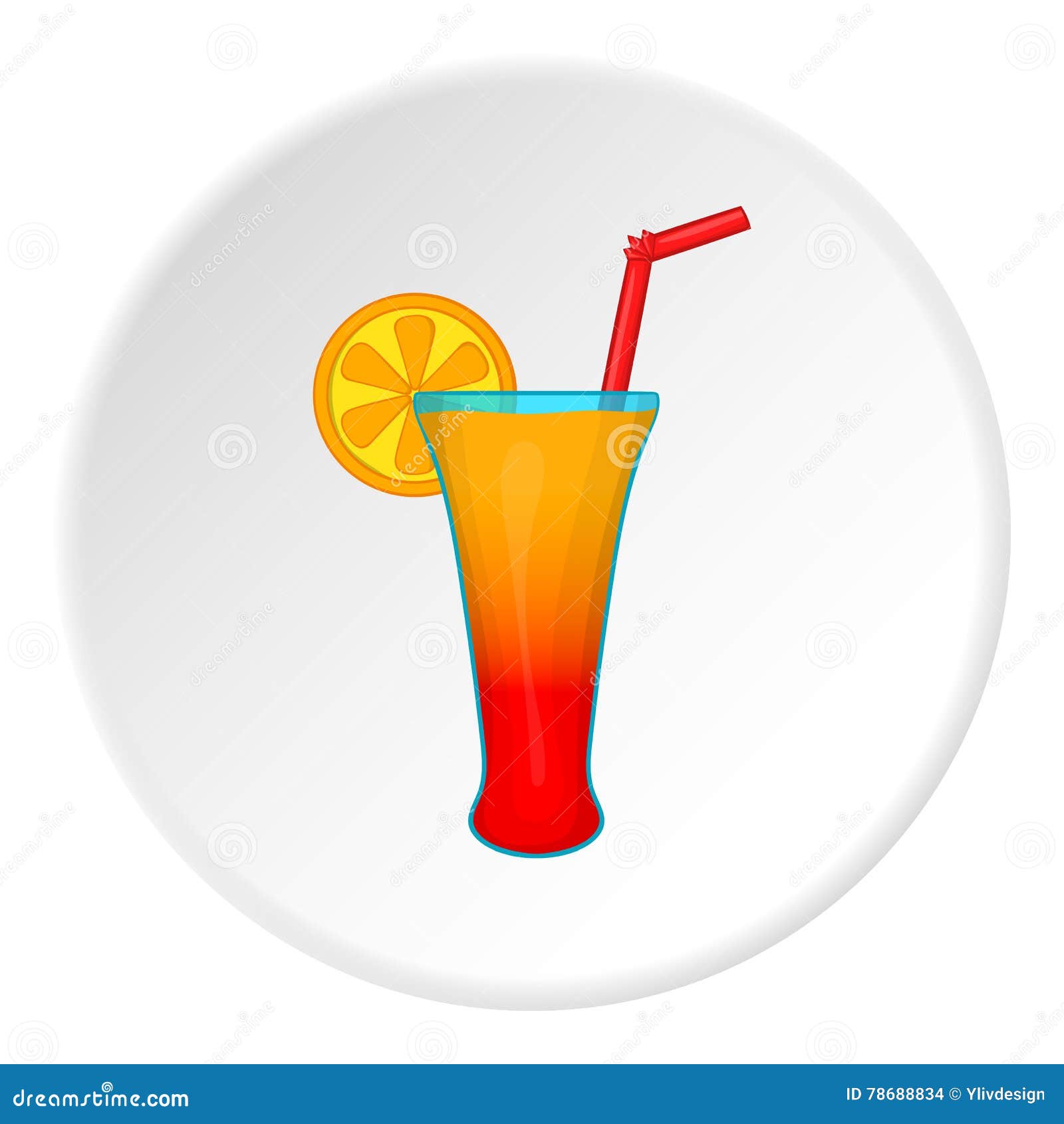 Fruit Cocktail Icon, Cartoon Style Stock Vector - Illustration of ...