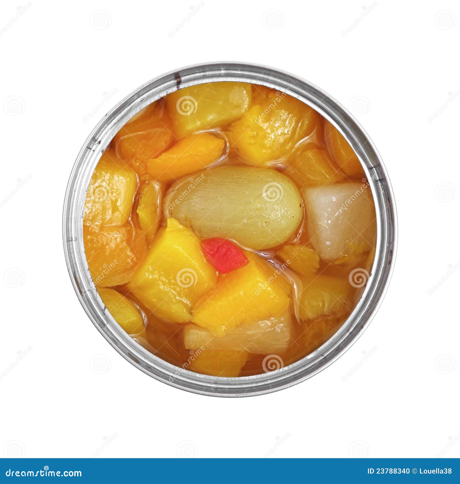 Fruit Cocktail Opened Can stock photo. Image of product - 23788340