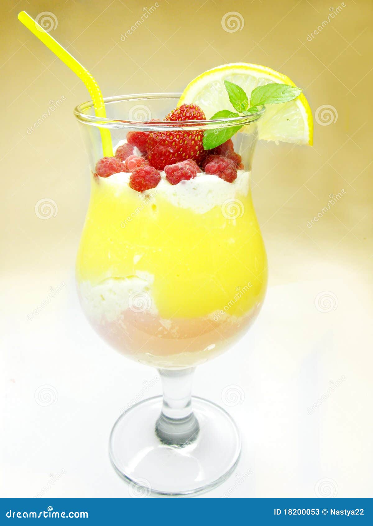 Fruit Cocktail Smoothie with Raspberry Stock Image - Image of white ...