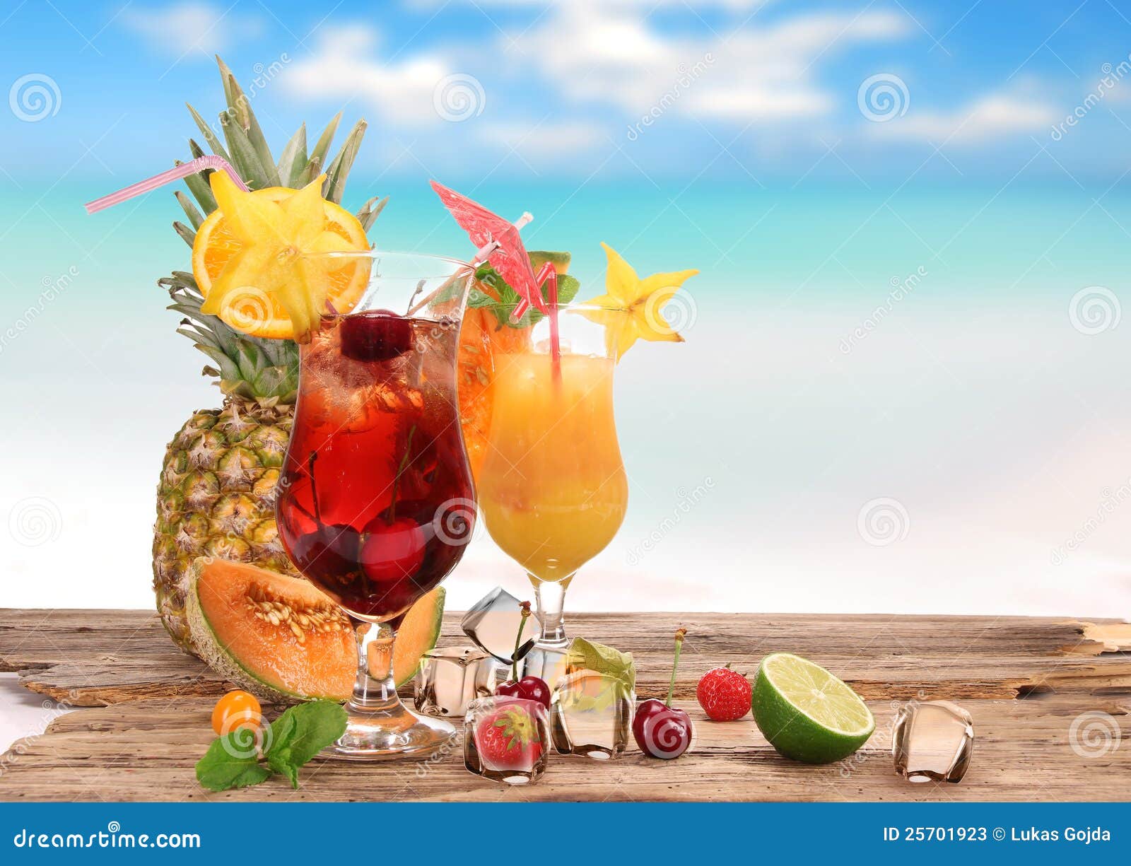 Fruit cocktails stock image. Image of beach, cuban, cool - 25701923