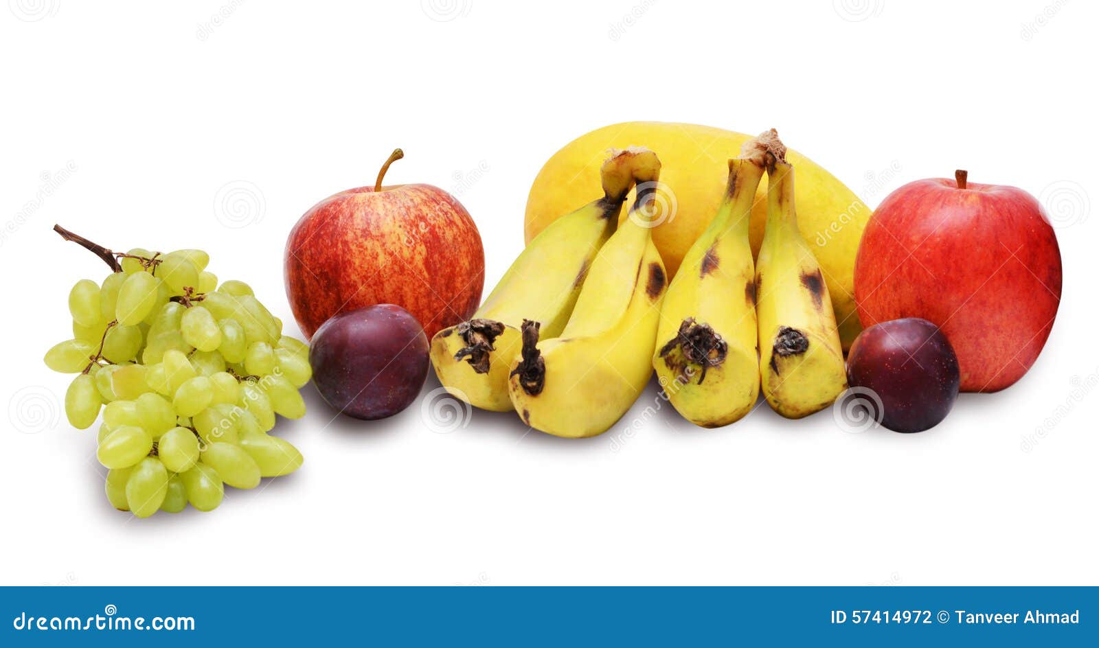 Fruit Collage with Bananas, Apples, Plums Stock Photo - Image of pile ...