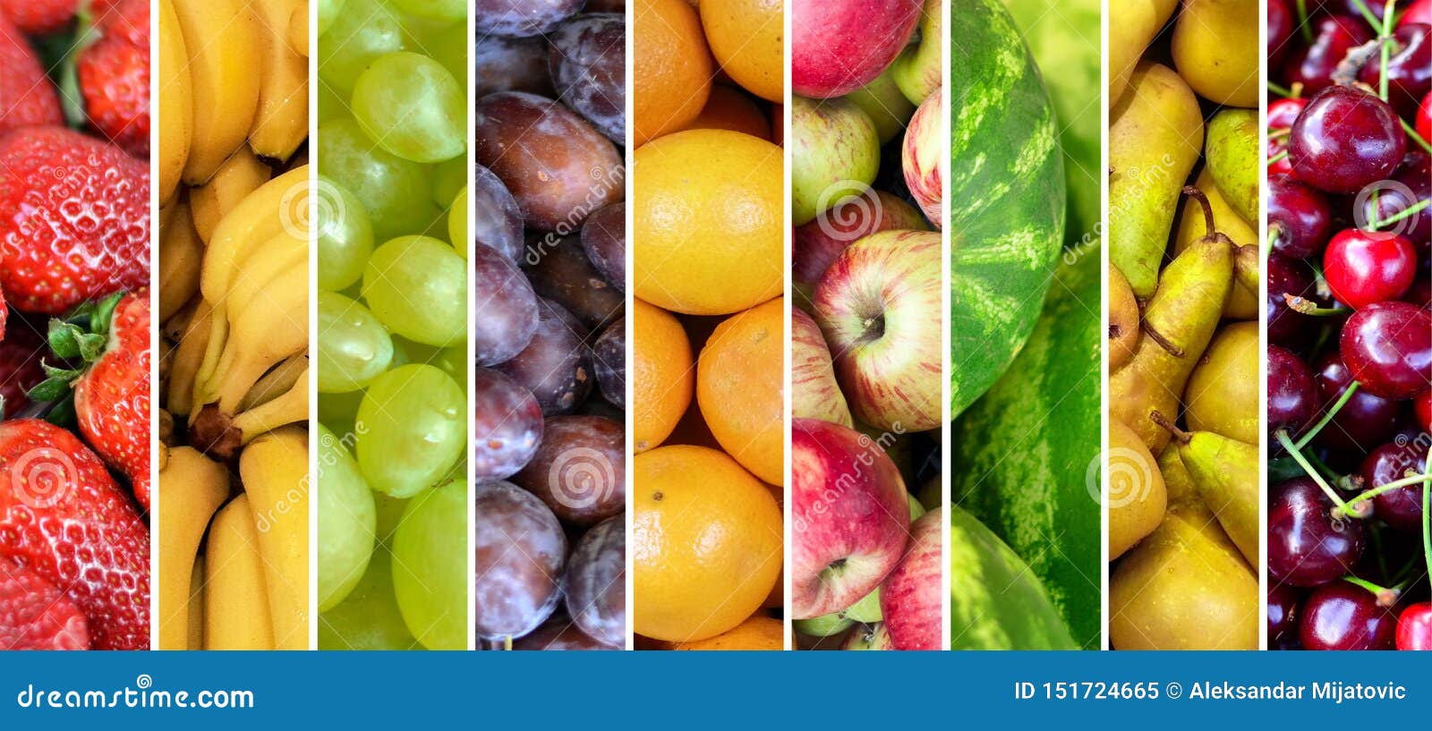 Fruit Collage - Group of Various Fresh Fruits Stock Image - Image of ...