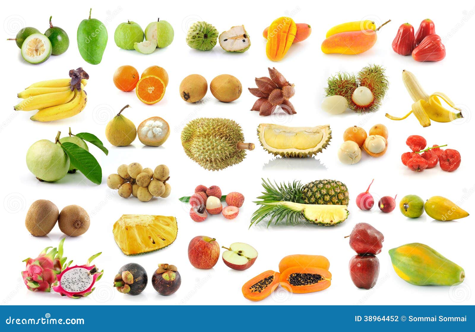 Fruit Collection Isolated on White Stock Photo - Image of collection ...