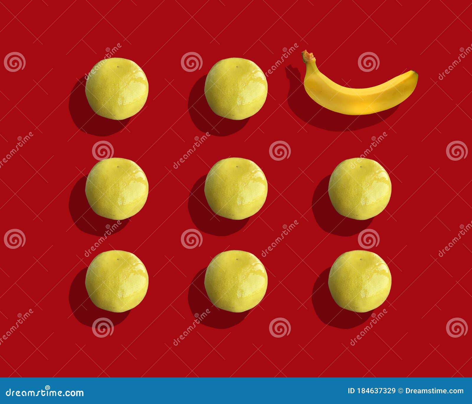 Fruit on a Colored Background with a Shadow Stock Image - Image of ...