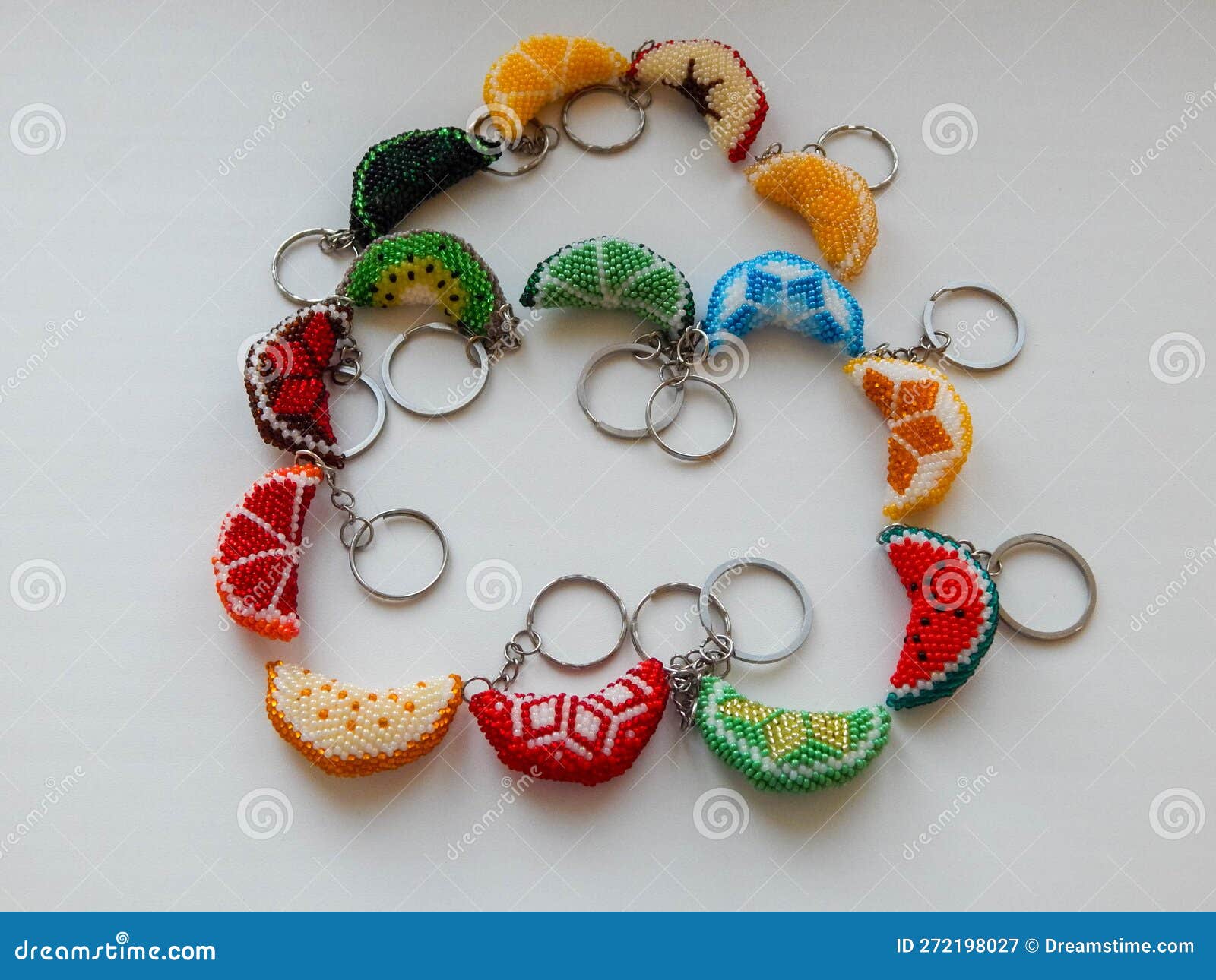 Fruit Colorful Key Chains on a White Stock Image - Image of decoration ...