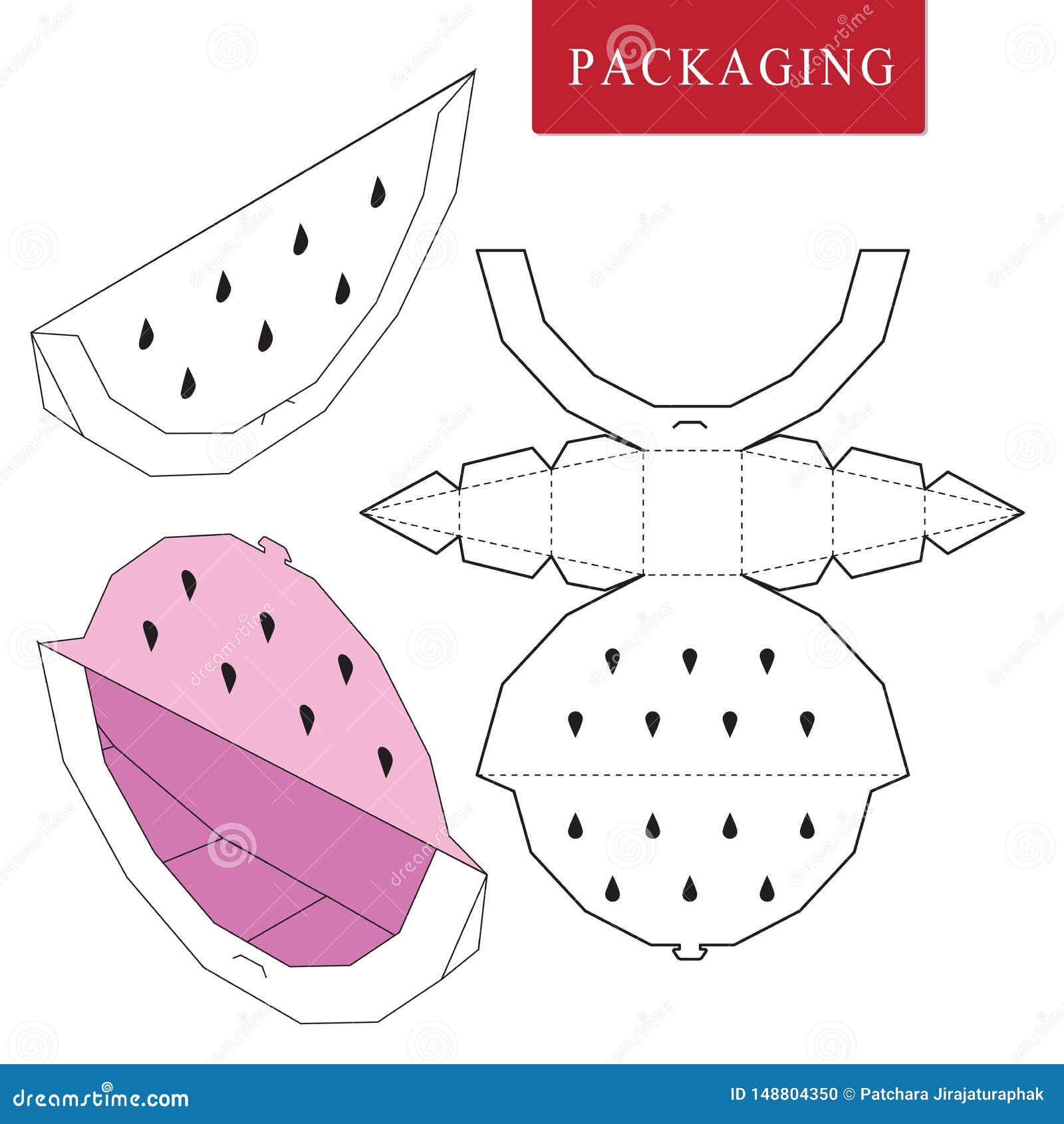 Fruit Concept Package.Vector Illustration of Box.Package Template Stock ...