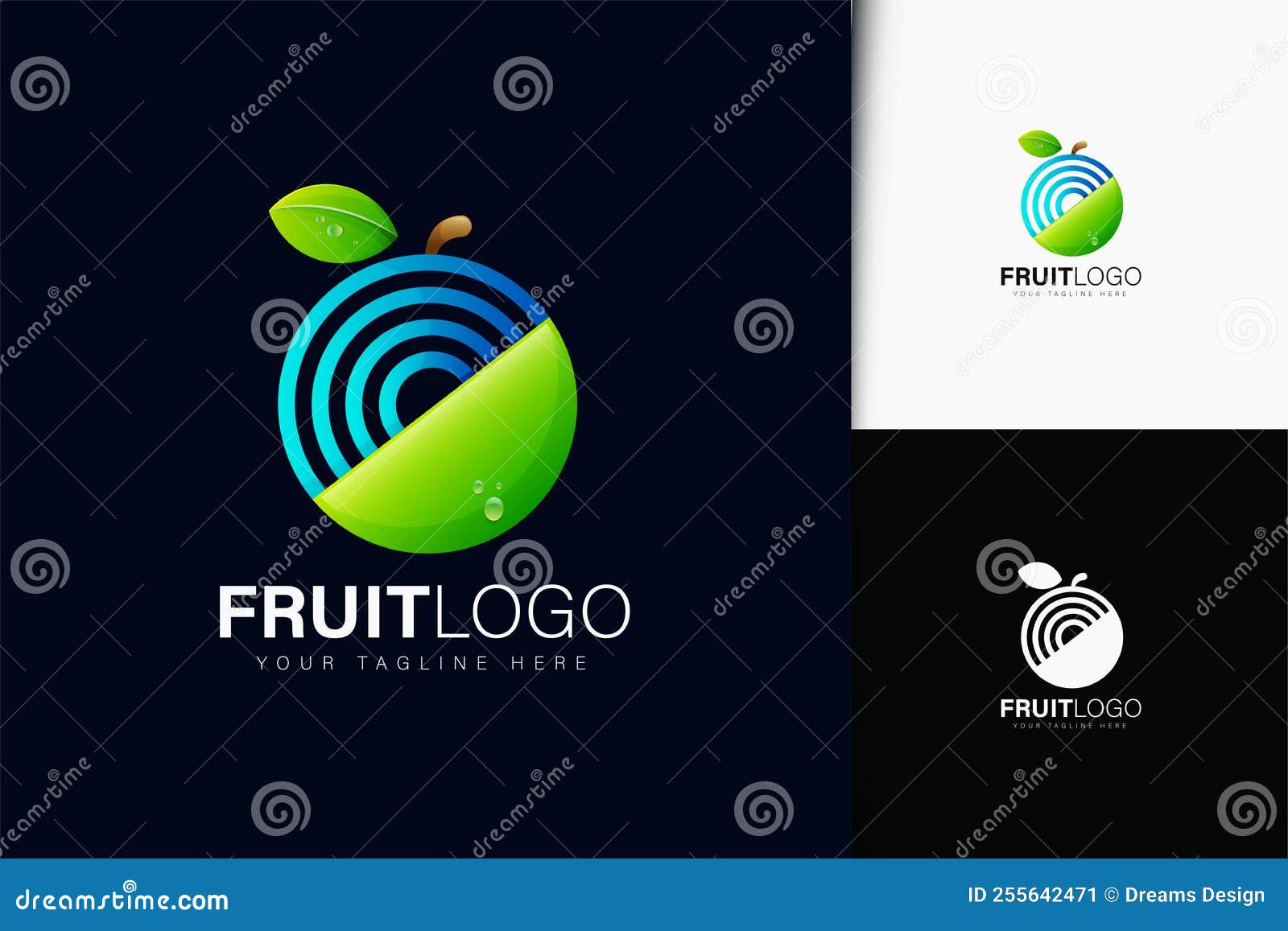 Fruit Connection Logo Design with Gradient Stock Vector - Illustration ...