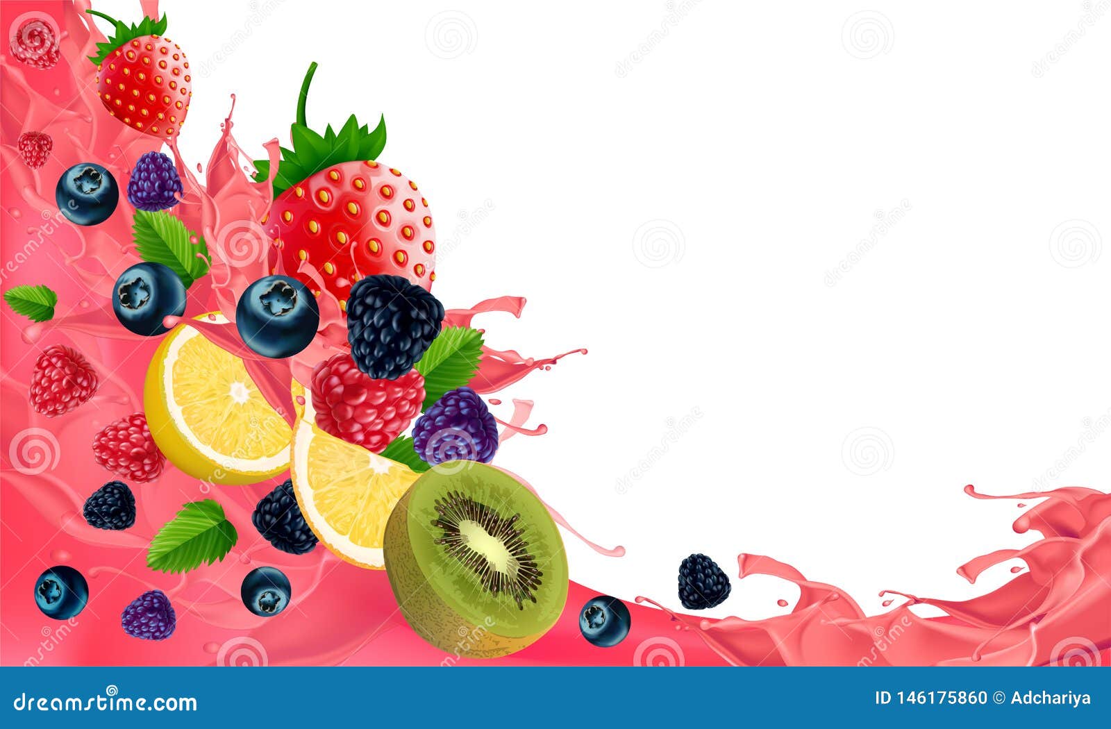 Creative Healthy Mix Fruit for a Low Calorie Snack Background, Vector ...