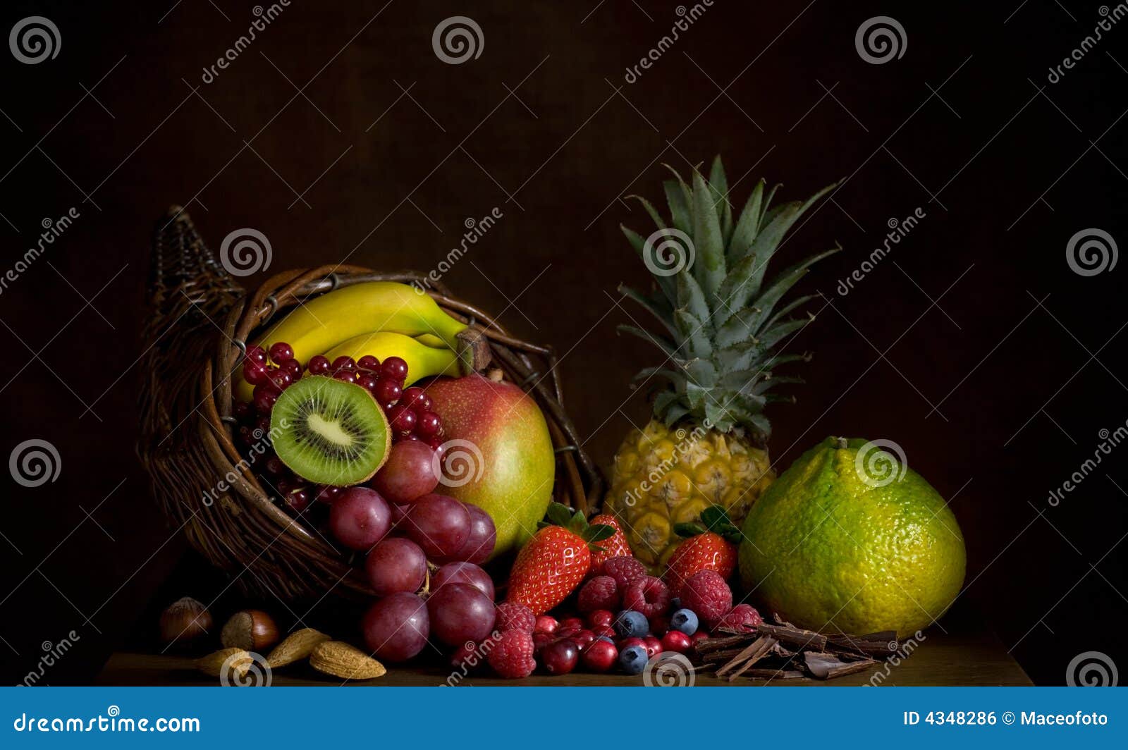 Fruit Cornucopia stock photo. Image of season, fruit, healthy - 4348286