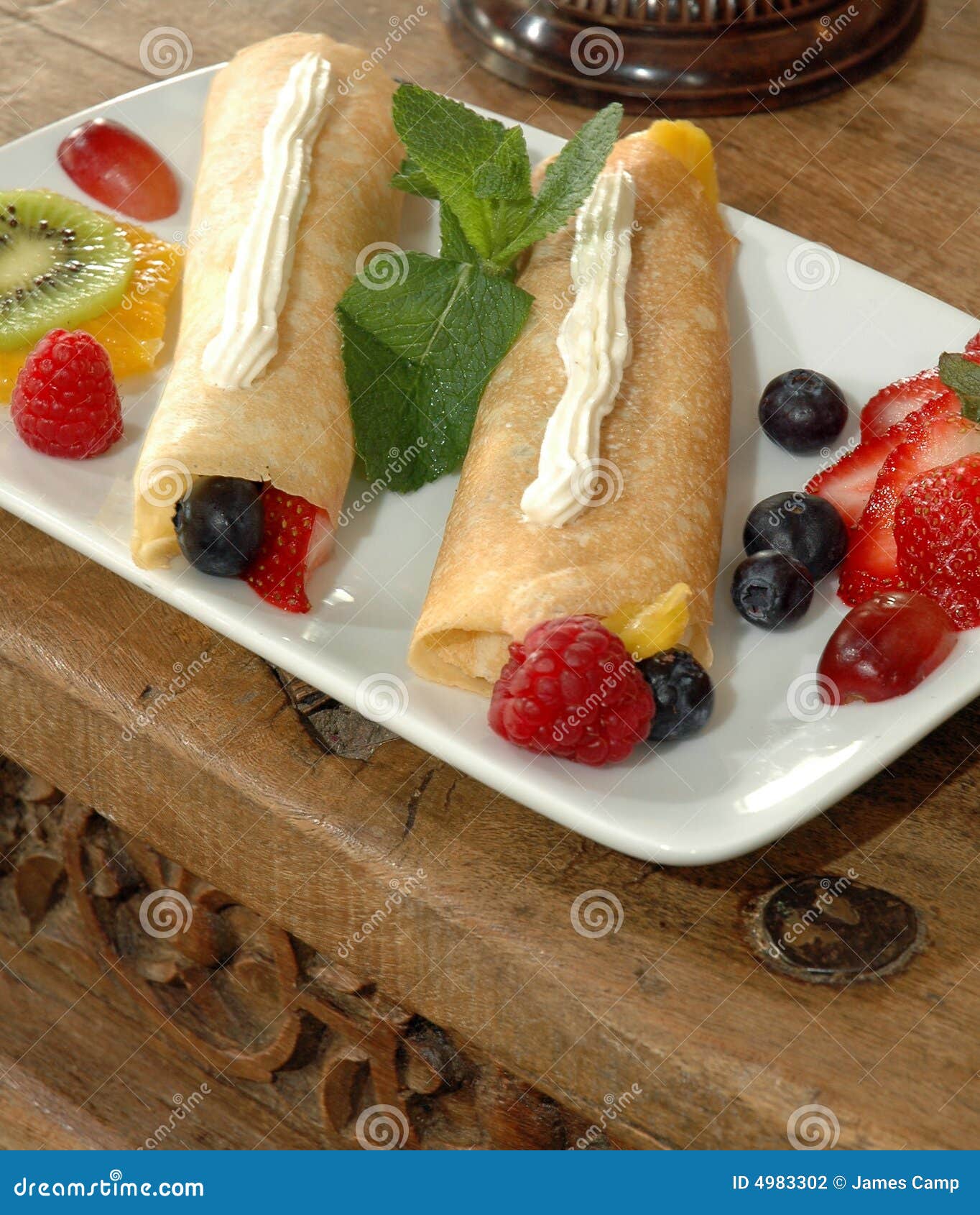 Fruit crepes stock photo. Image of cream, orange, breakfast - 4983302