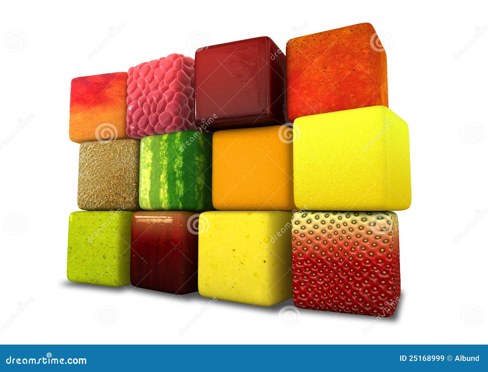Fruit Cubes Stacked stock image. Image of squares, kiwi - 25168999