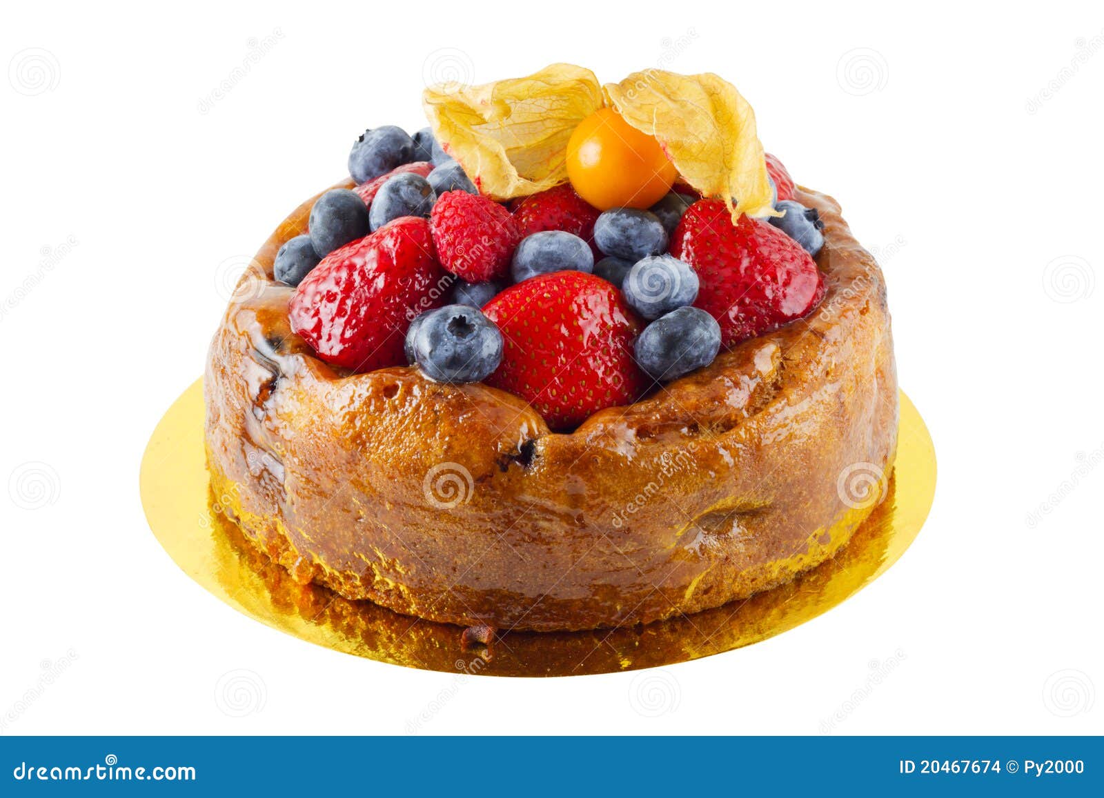 Fruit Custard Cake stock photo. Image of path, leaf, food - 20467674