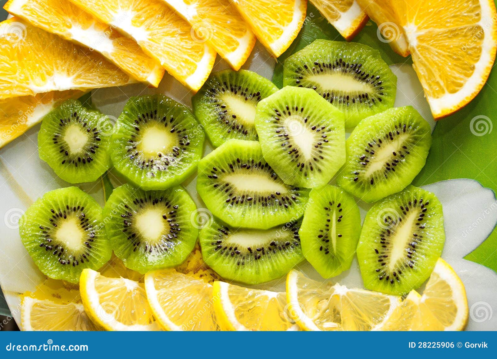 Fruit cutting on a plate stock photo. Image of green - 28225906
