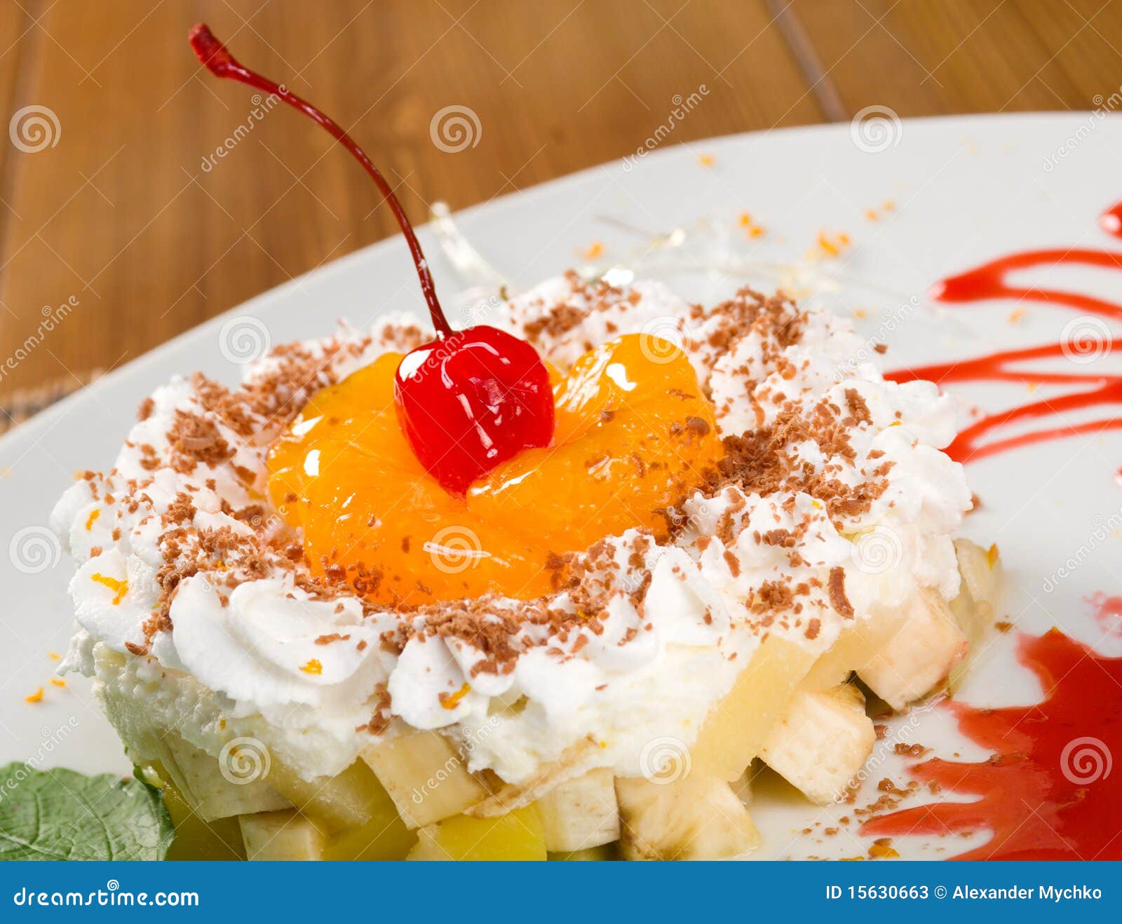 Fruit Delicious Cake with Cherry Stock Image - Image of desert, happy ...