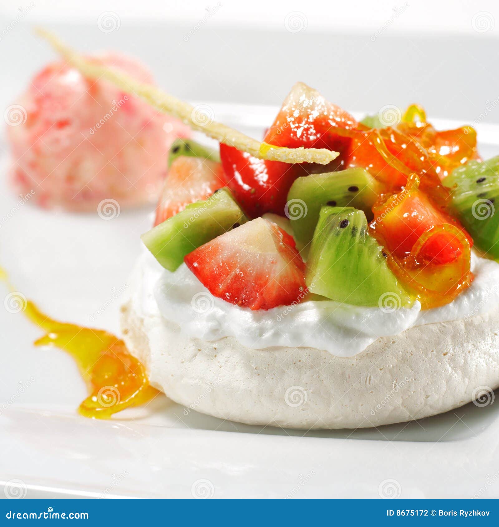 Fruit Dessert stock photo. Image of dish, fresh, sauce - 8675172