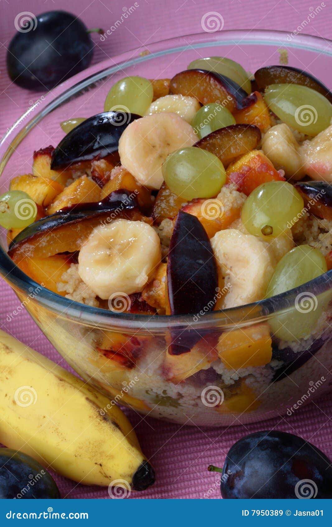 Fruit dessert mix stock image. Image of grape, bananas - 7950389