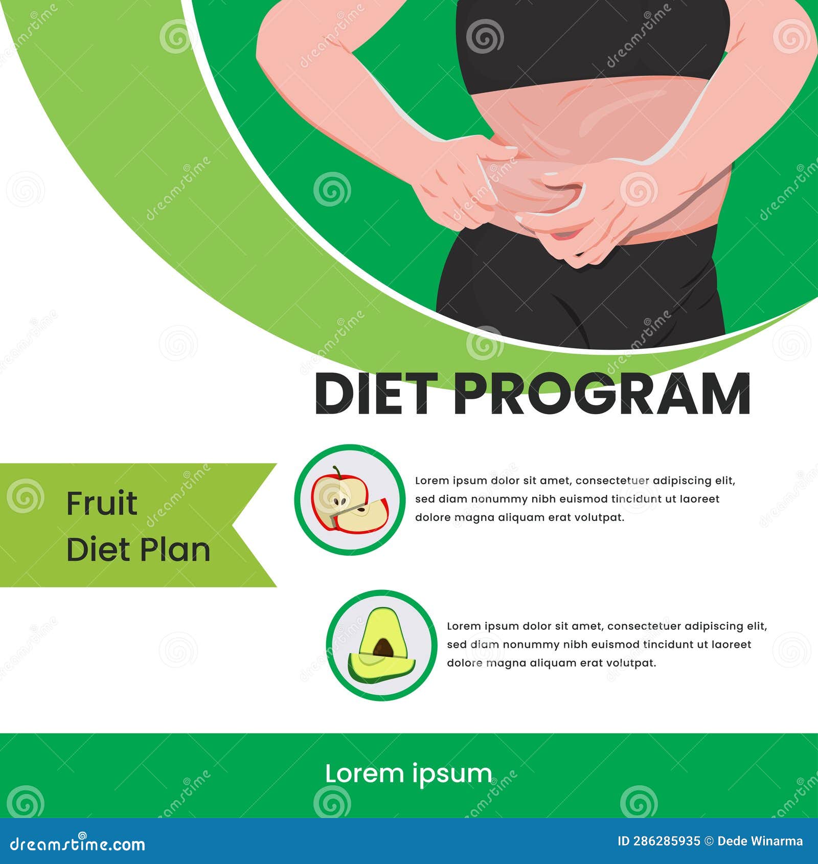 Fruit Diet Program Poster Design Vector Illustration Stock Vector ...