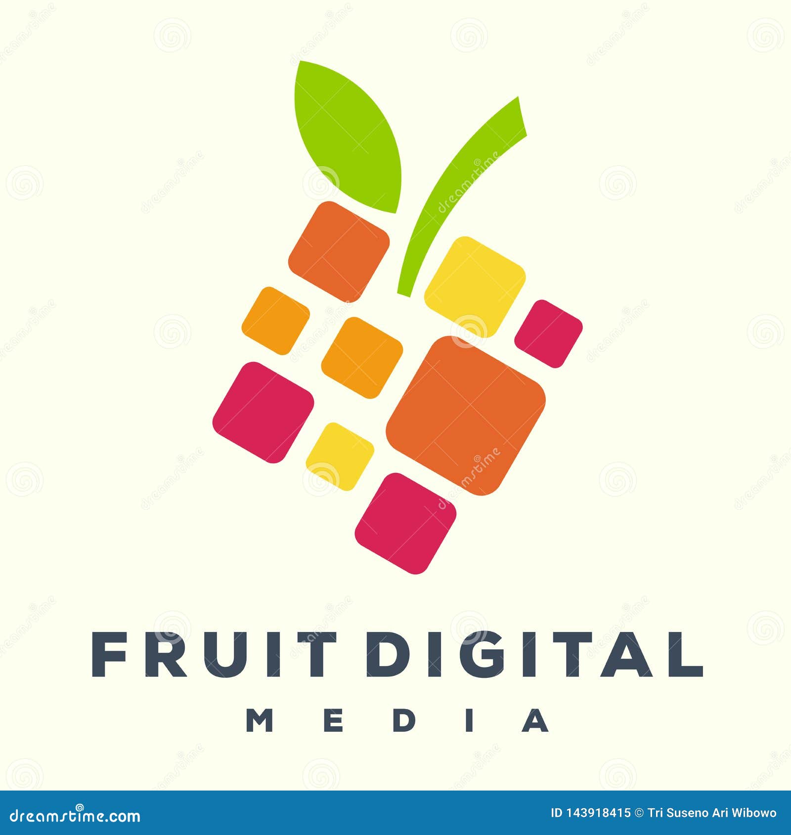 Awesome fruit digital logo stock illustration. Illustration of ...